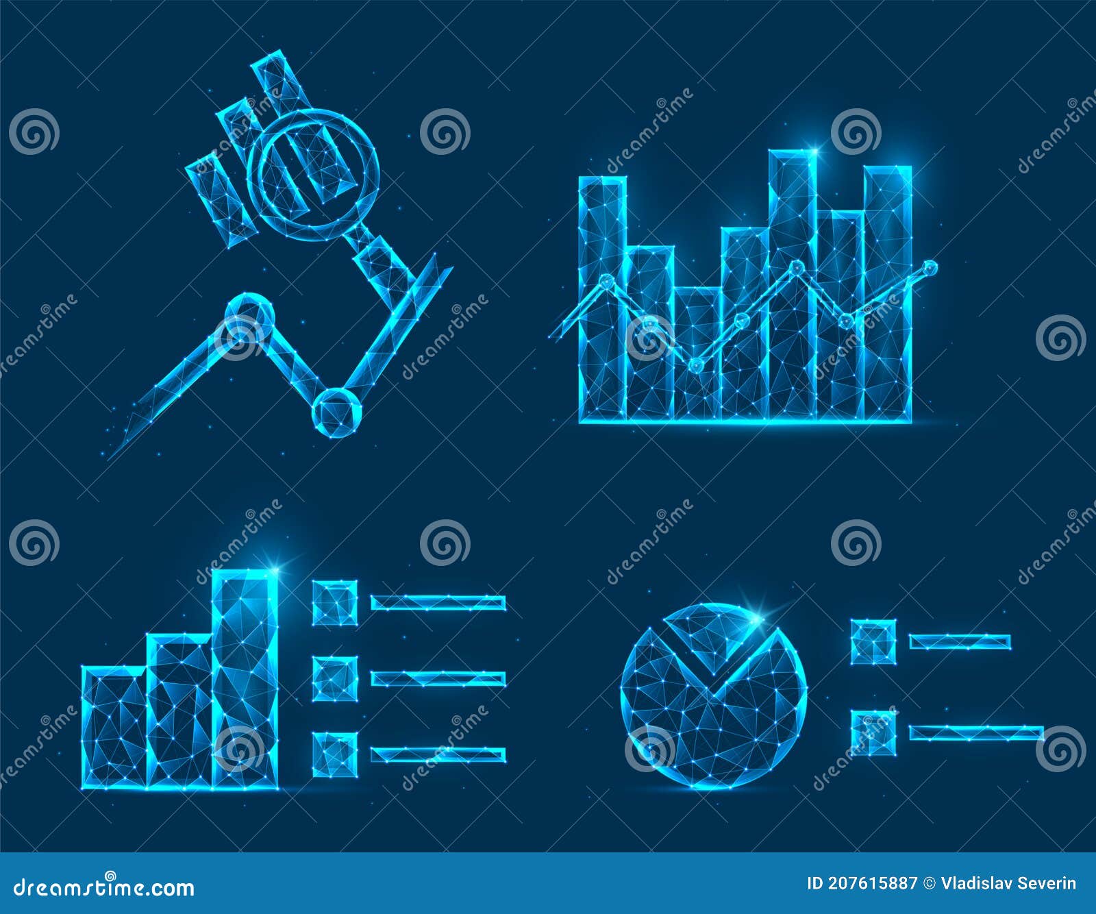 Abstract Polygonal Data Analysis Vector Illustration Stock Illustration ...