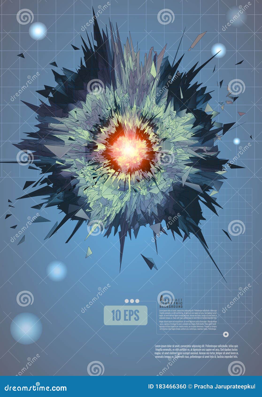 Abstract Polygonal Explosion Graphic Illustration Stock Vector ...