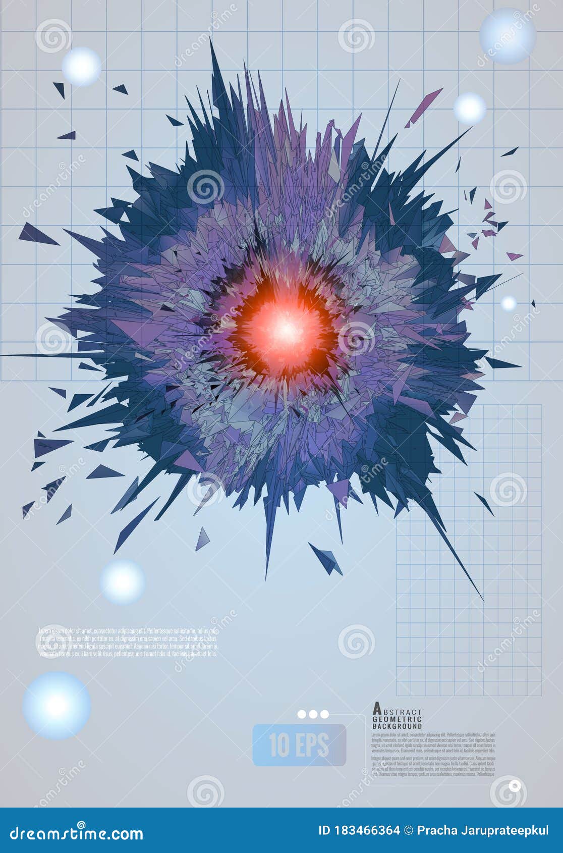 Abstract Polygonal Explosion Graphic Illustration Stock Vector ...