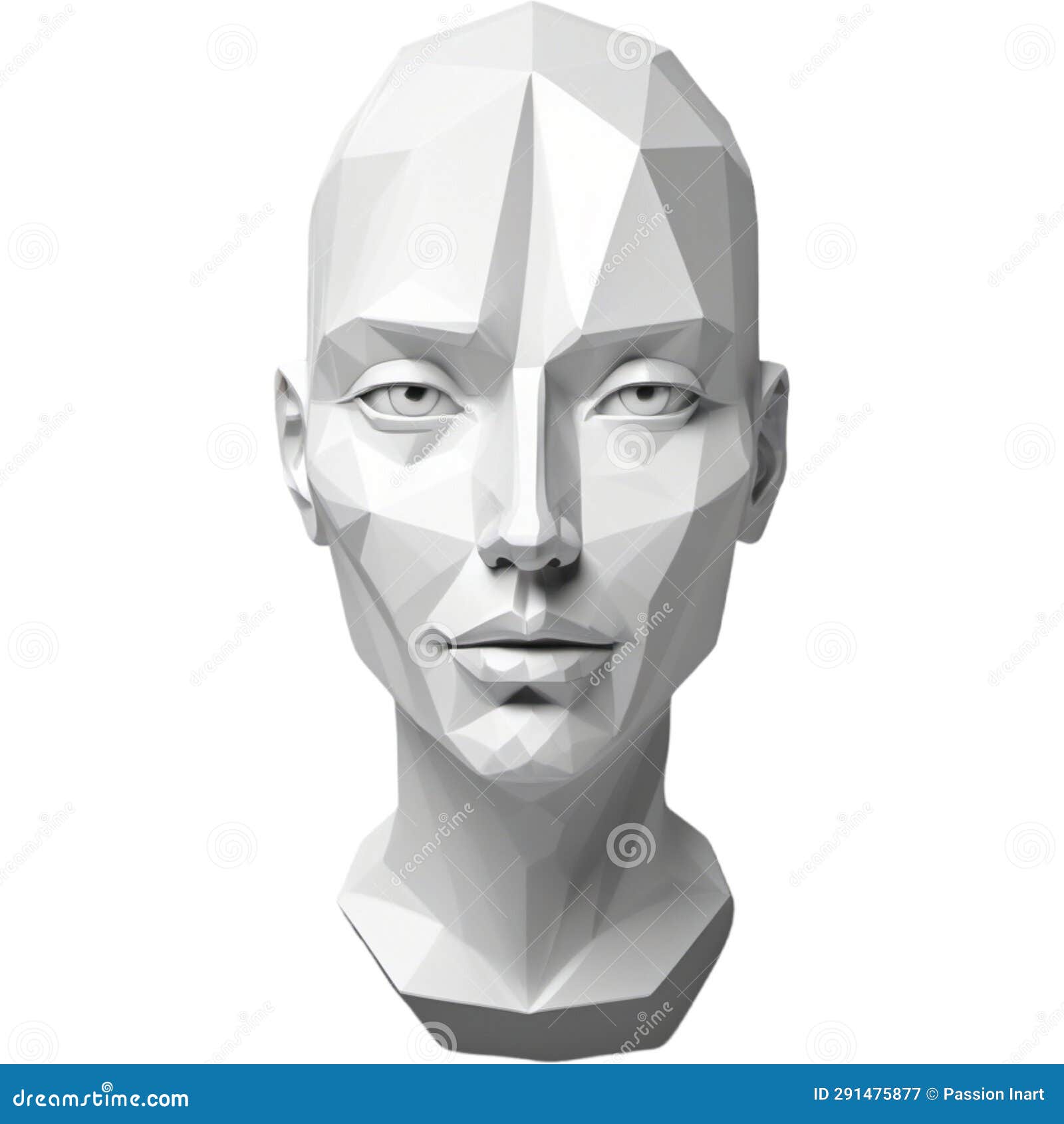 Abstract Polygonal Face Isolated on White Background Stock Illustration ...