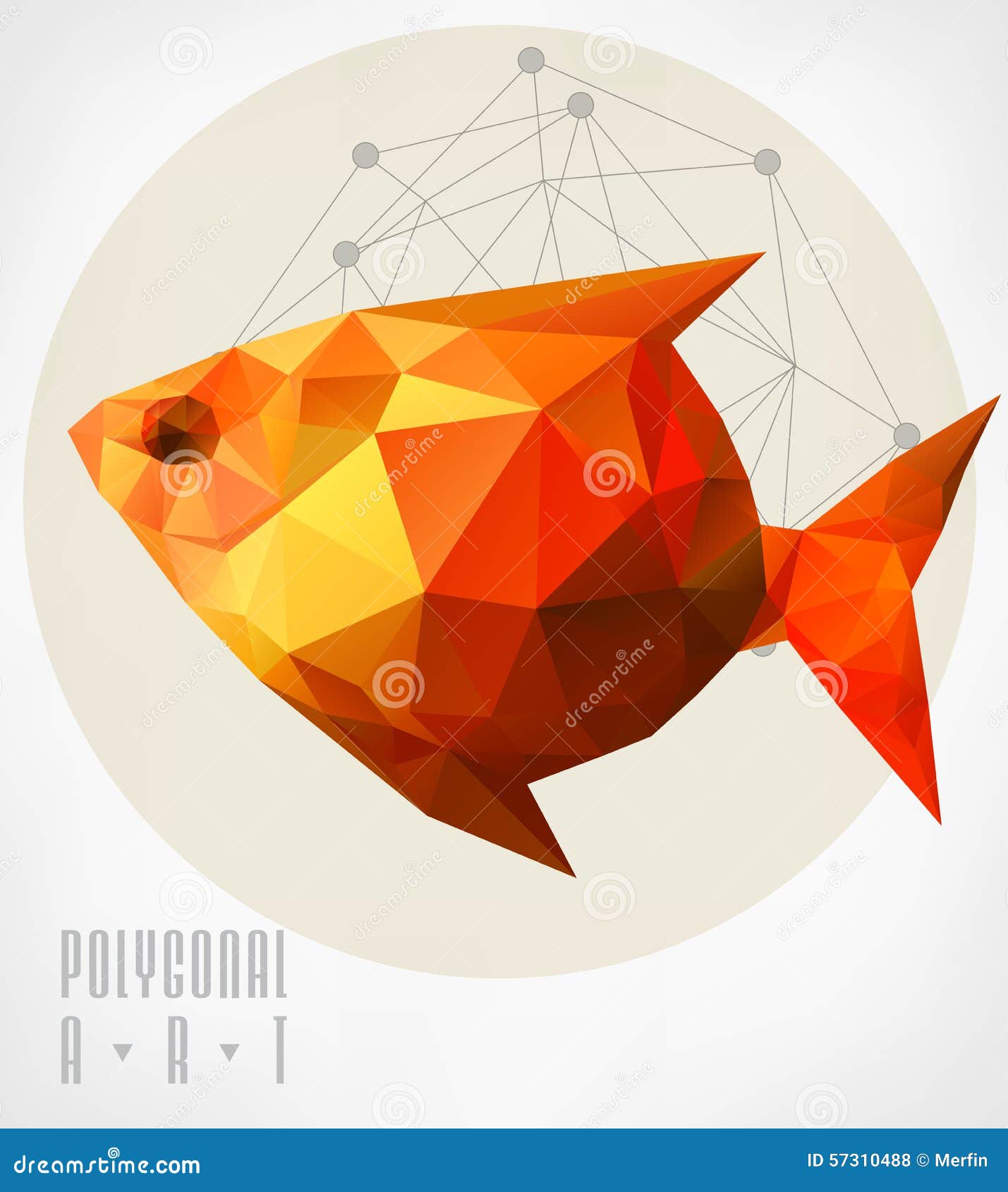 Abstract polygonal fish stock vector. Illustration of lines - 57310488