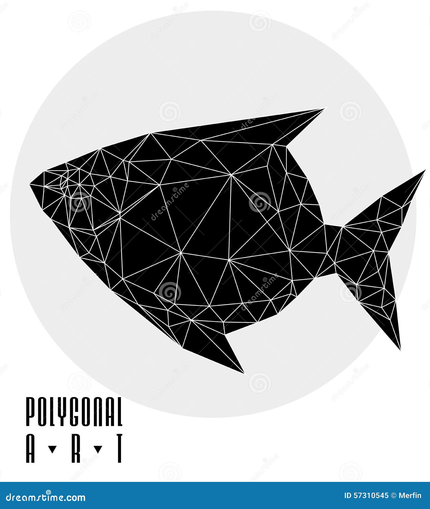 Polygonal Fish Shape Of Small Triangles Icon On White Background ...