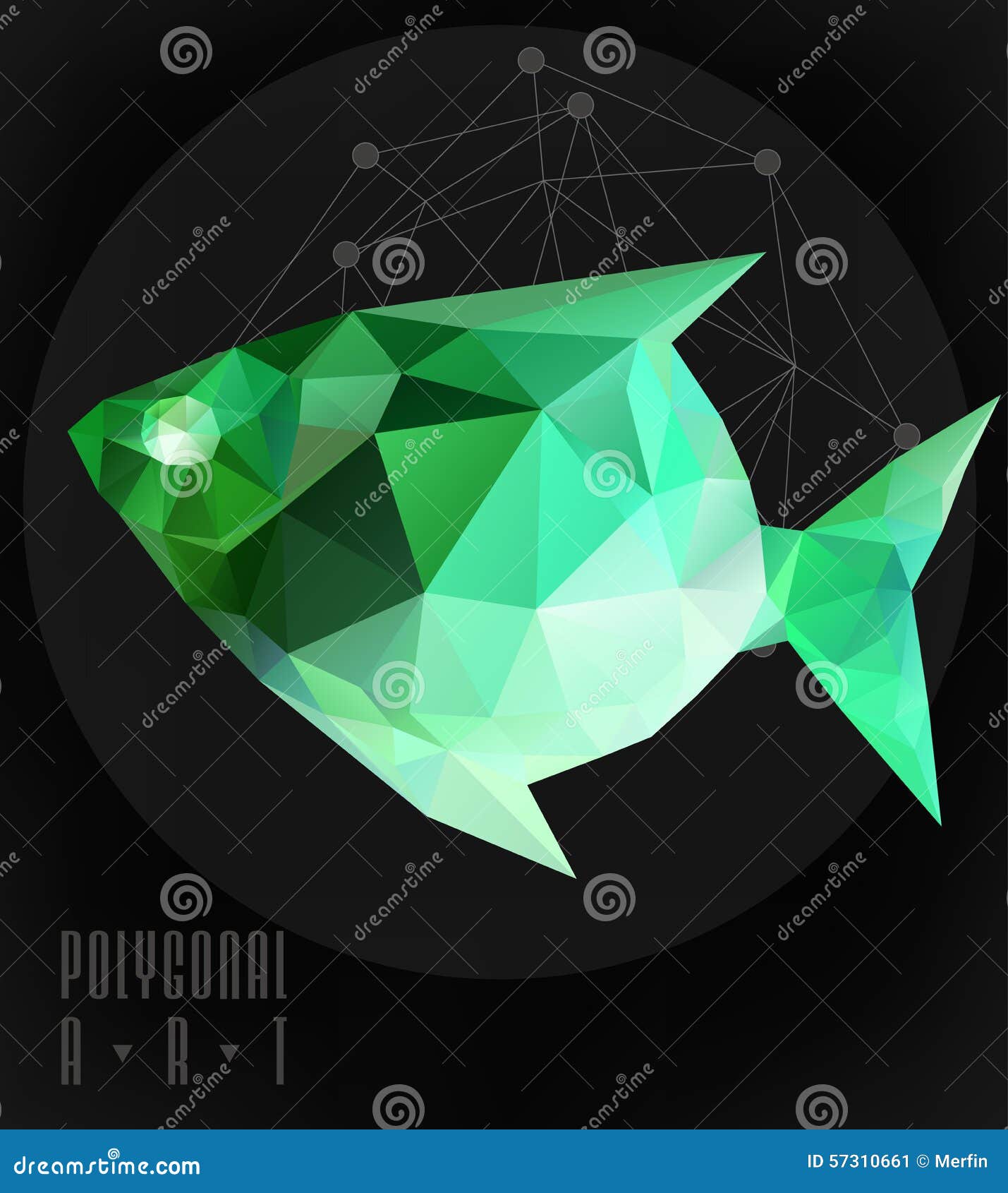Abstract polygonal fish stock vector. Illustration of kaleidoscope ...