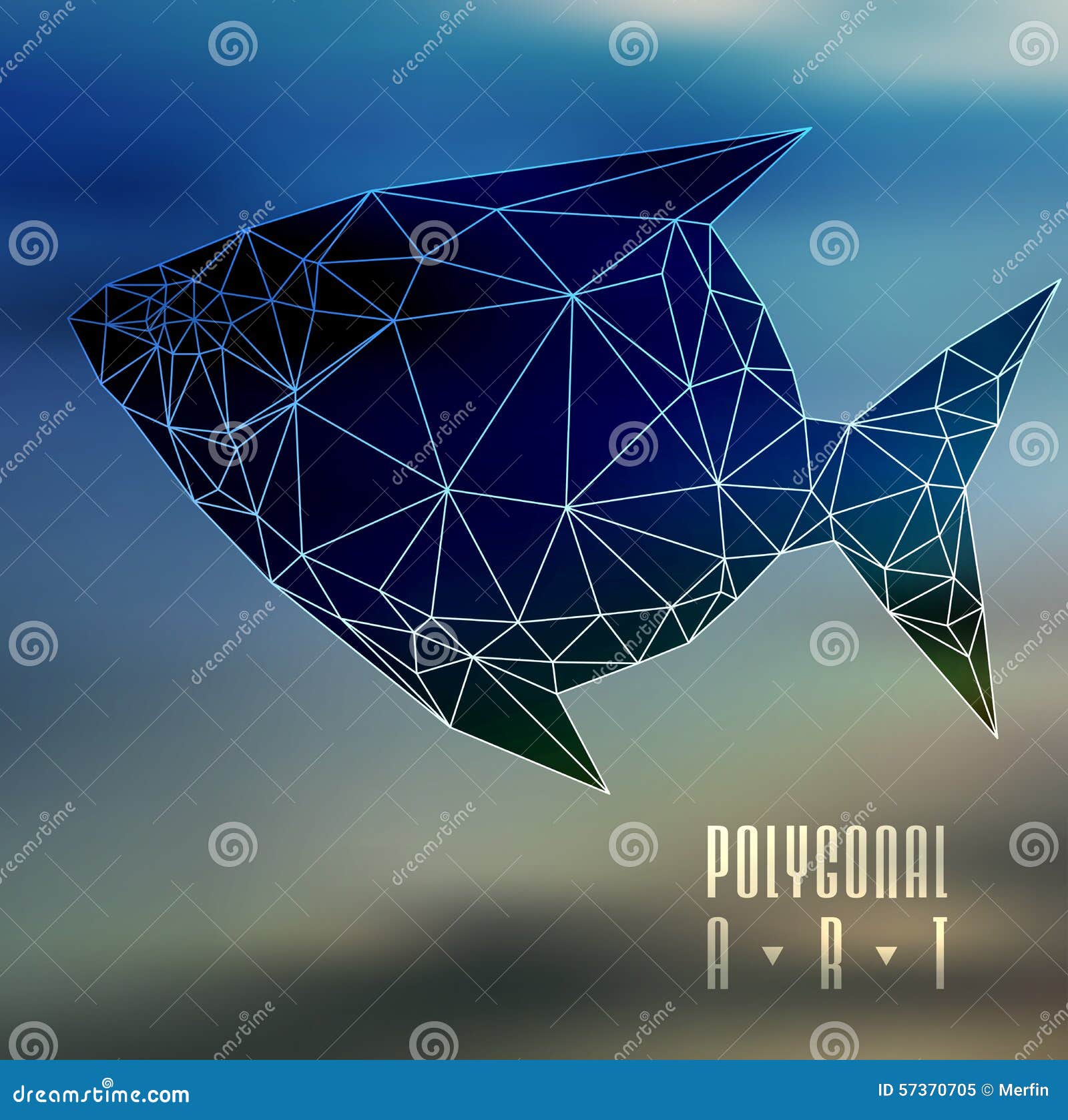 Polygonal Fish Shape Of Small Triangles Icon On White Background ...
