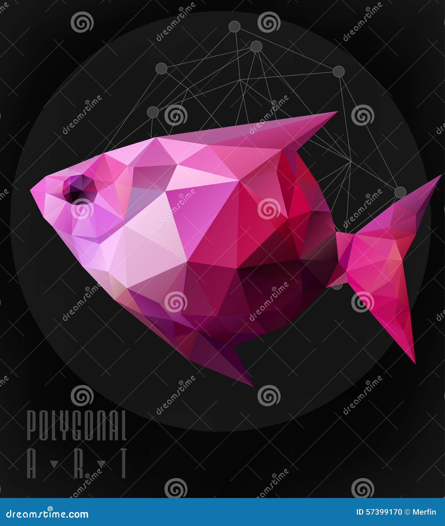 Abstract polygonal fish stock vector. Illustration of decorative - 57399170