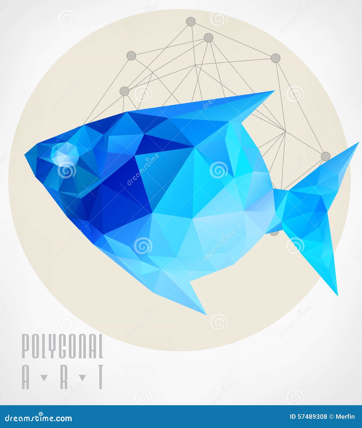 Abstract polygonal fish stock vector. Illustration of lines - 57489308