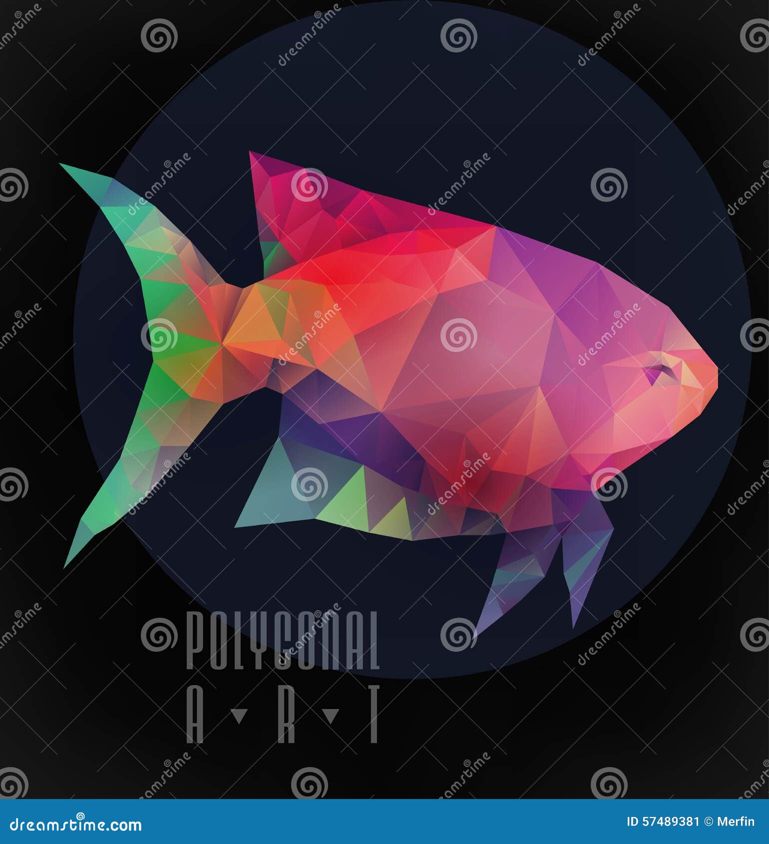 Abstract polygonal fish stock vector. Illustration of nature - 57489381