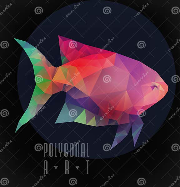 Abstract polygonal fish stock vector. Illustration of nature - 57489381
