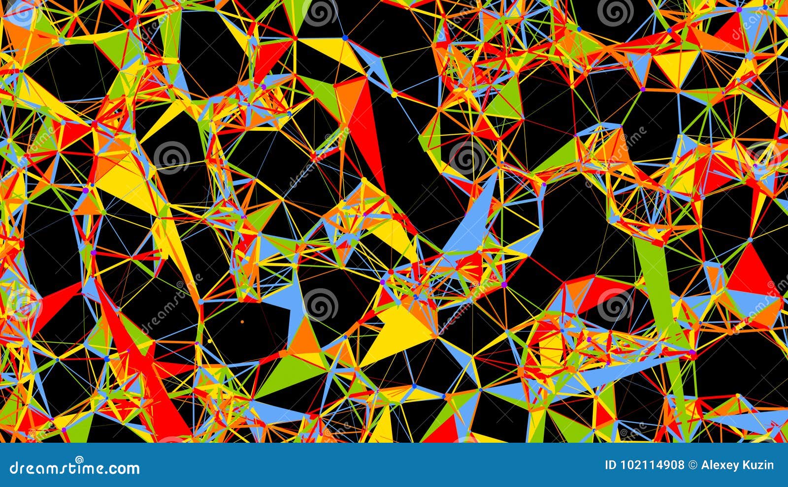 Abstract Polygonal Fractal Structure, 3d Render Stock Illustration ...