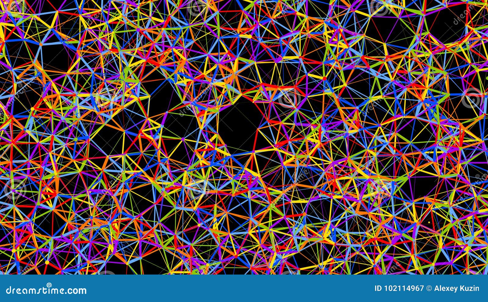 Abstract Polygonal Fractal Structure, 3d Render Stock Illustration ...