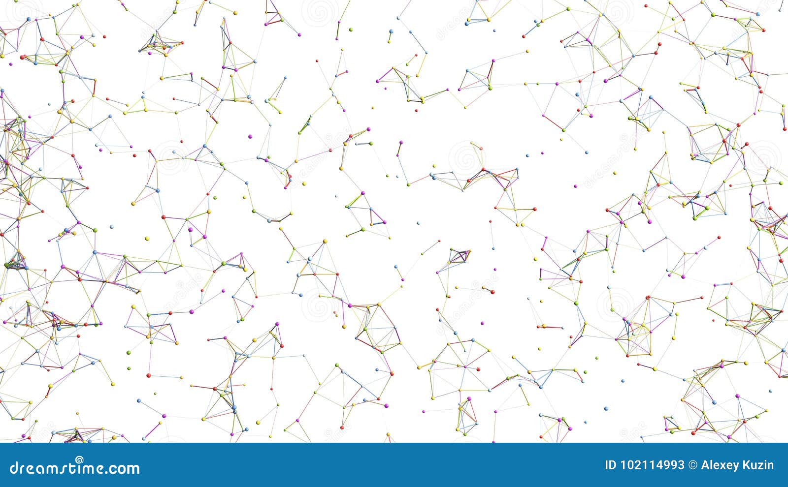 Abstract Polygonal Fractal Structure, 3d Render Stock Illustration ...