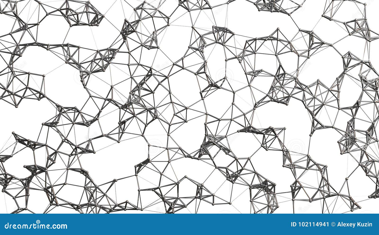 Abstract Polygonal Fractal Structure, 3d Render Stock Illustration ...