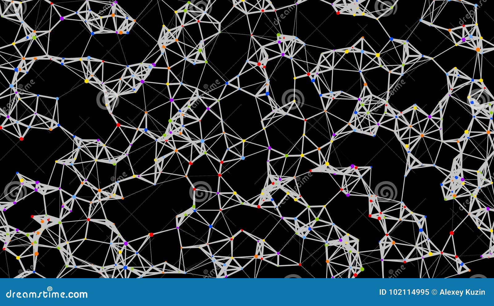 Abstract Polygonal Fractal Structure, 3d Render Stock Illustration ...