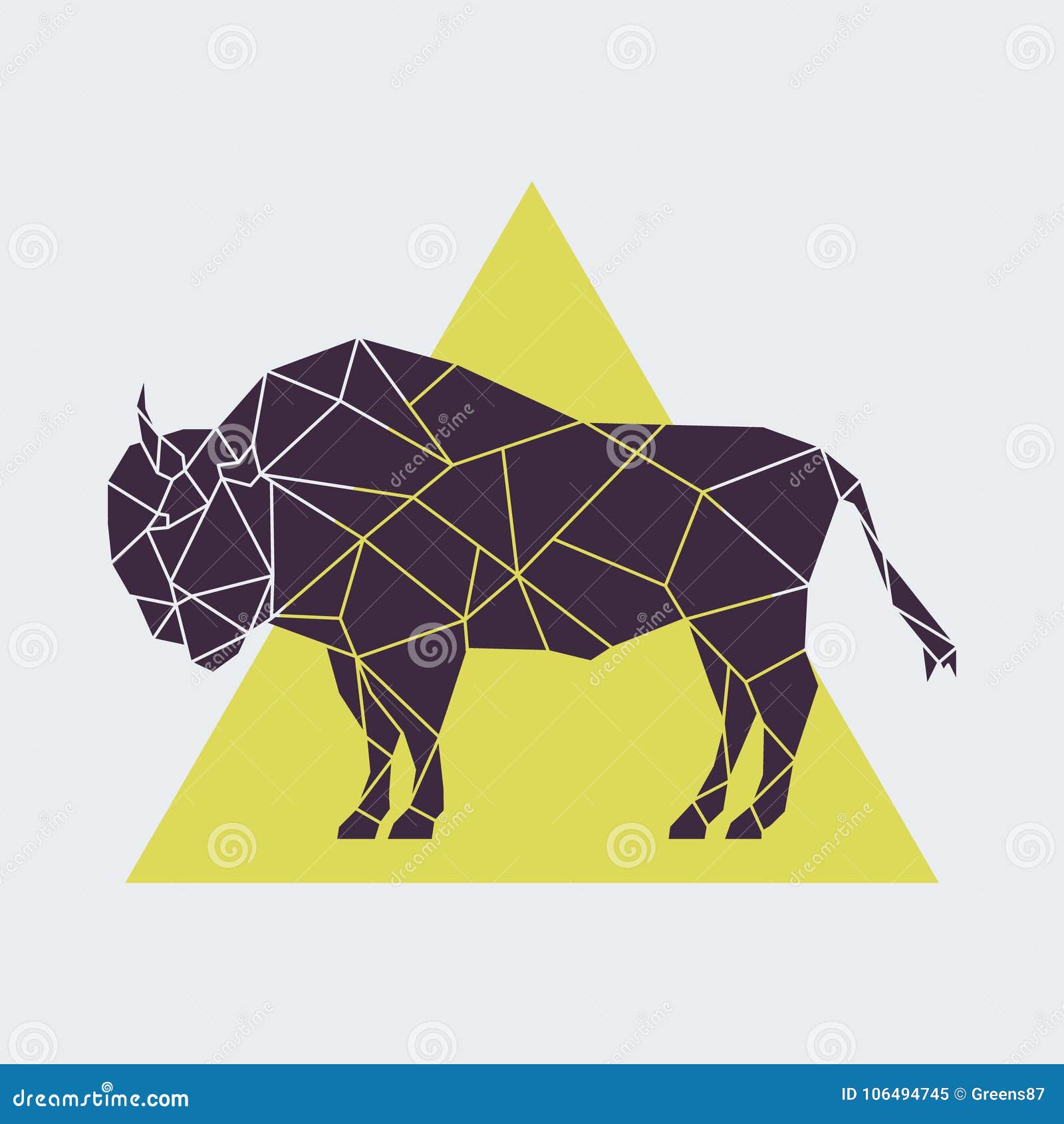 Abstract Polygonal Geometric Buffalo. Stock Vector - Illustration of ...