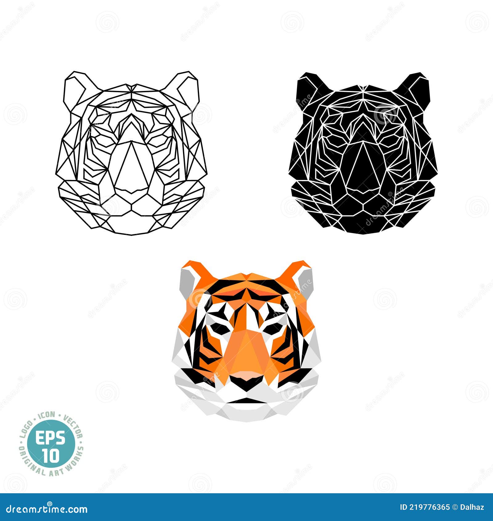 Abstract Polygonal Geometric Head a Tiger Vector Image Stock Vector ... Abstract Polygonal Geometric Head a Tiger Vector Image Stock Vector ...