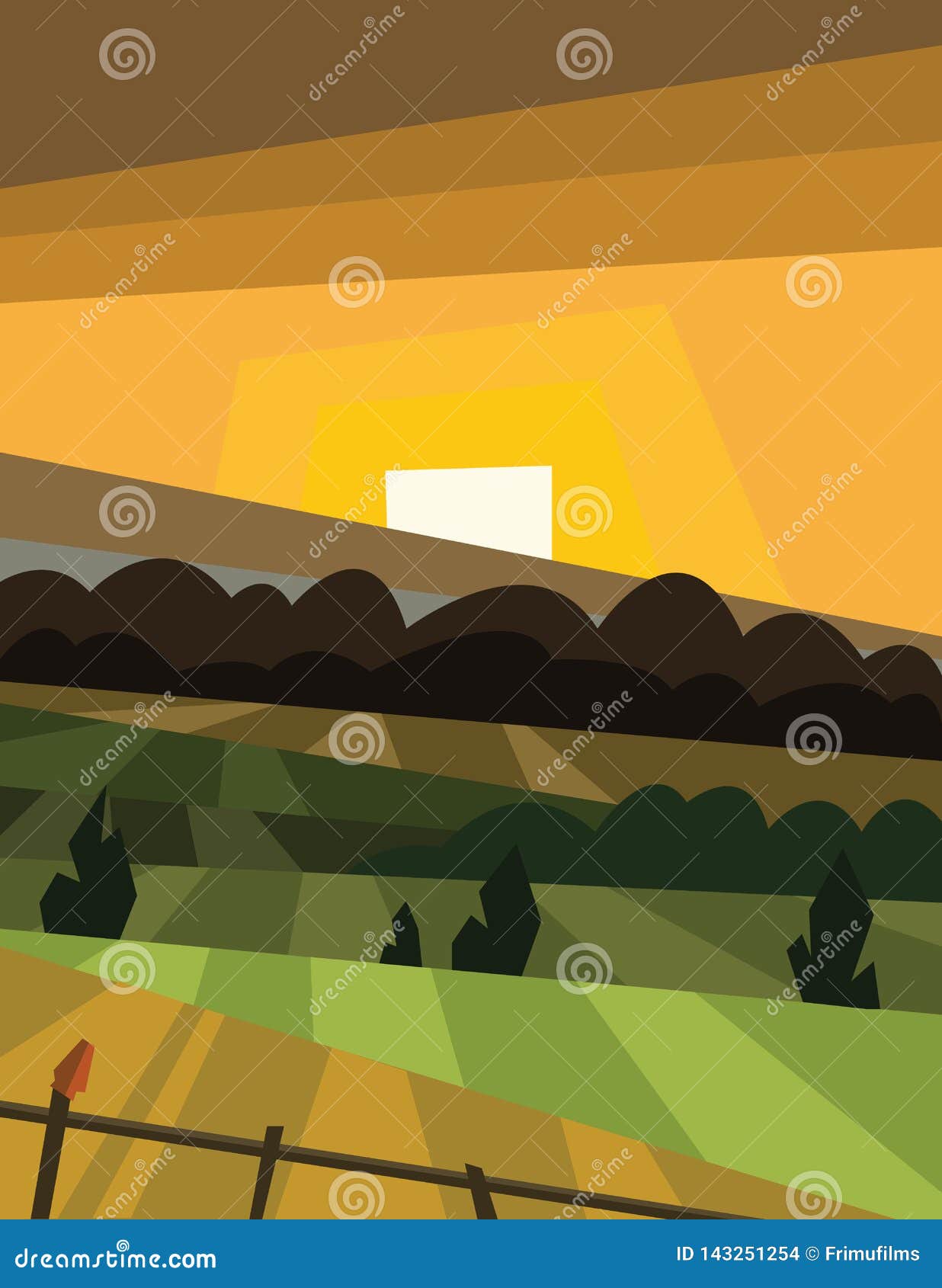 Abstract Polygonal Green Landscape Stock Illustration - Illustration of ...