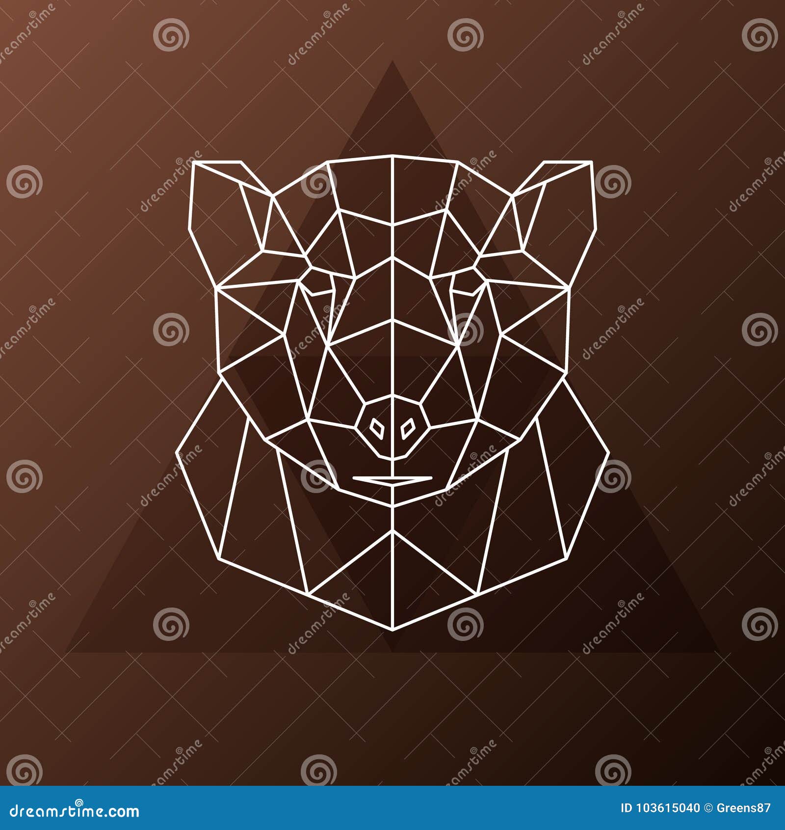 Abstract Polygonal Head of a Brown Bear. Stock Vector - Illustration of ...