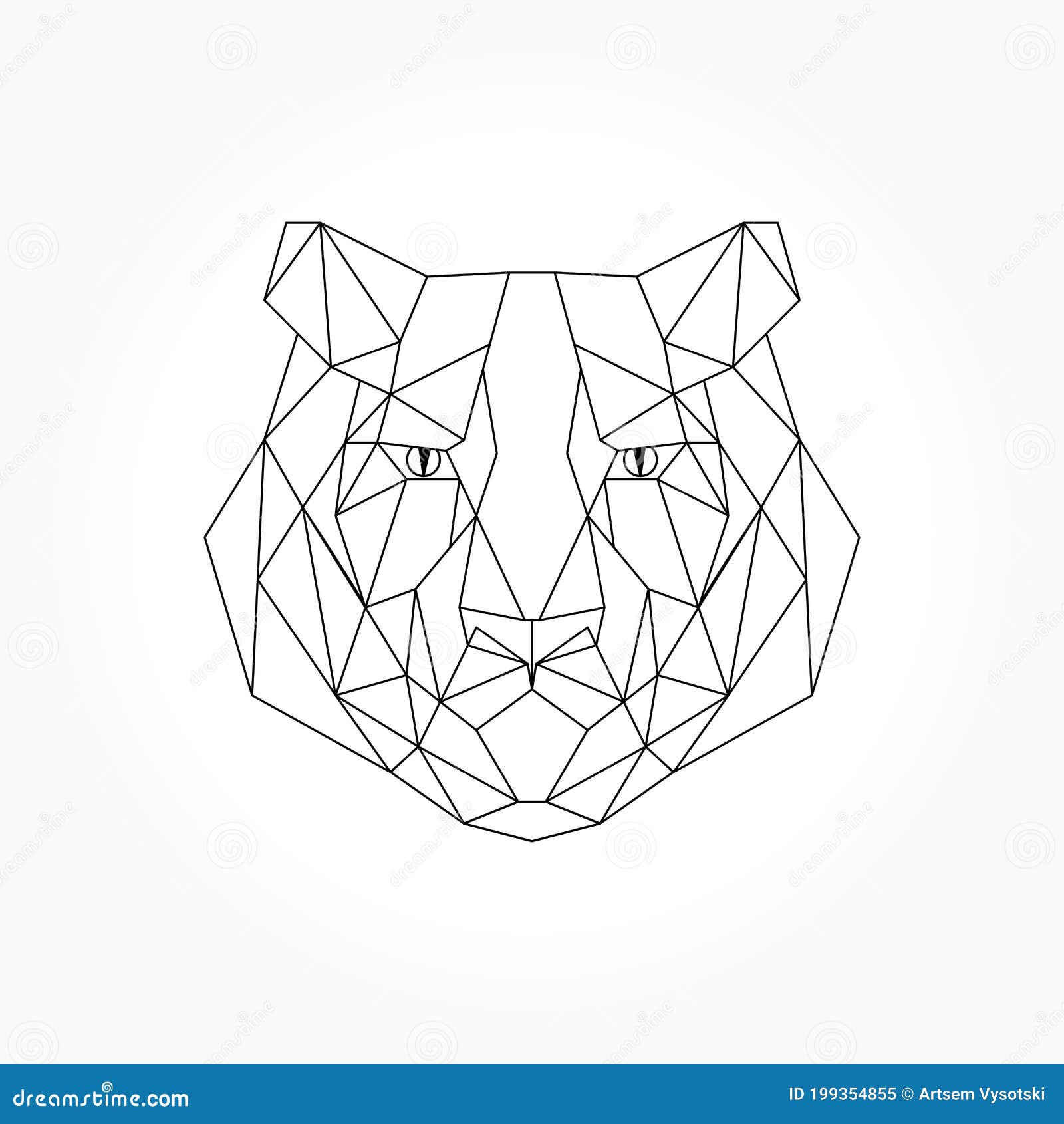 Abstract Polygonal Head of a Tiger. Geometric Linear Tiger. Vector ...