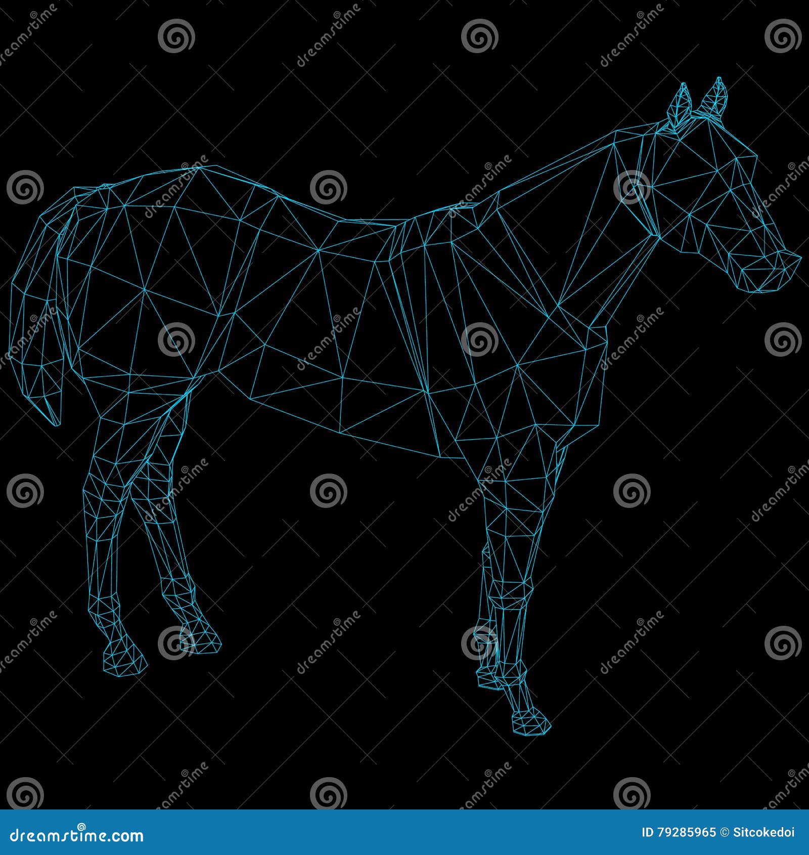 Abstract polygonal horse stock vector. Illustration of graphic - 79285965
