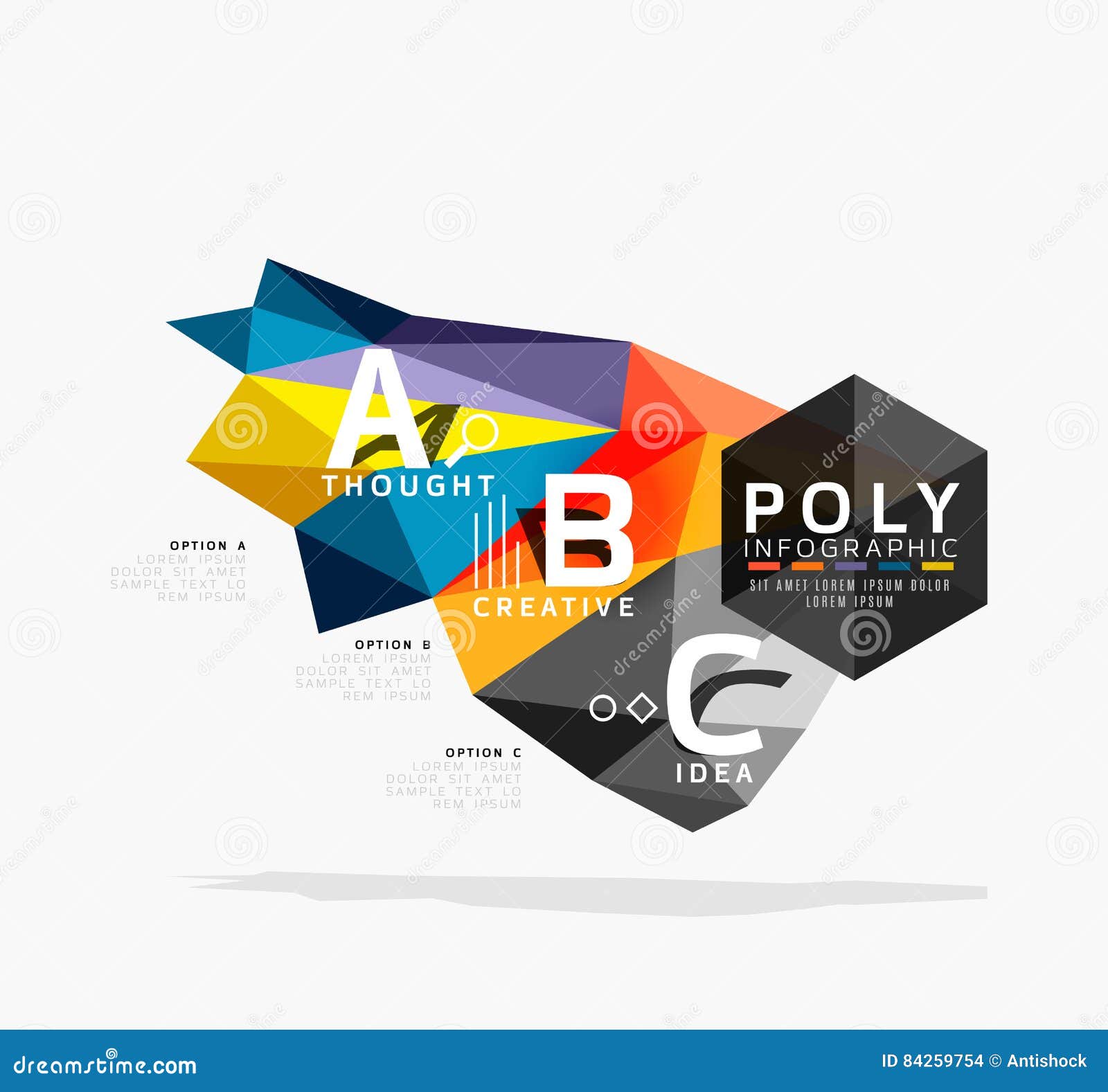 Abstract Polygonal Infographics Stock Illustration - Illustration of ...