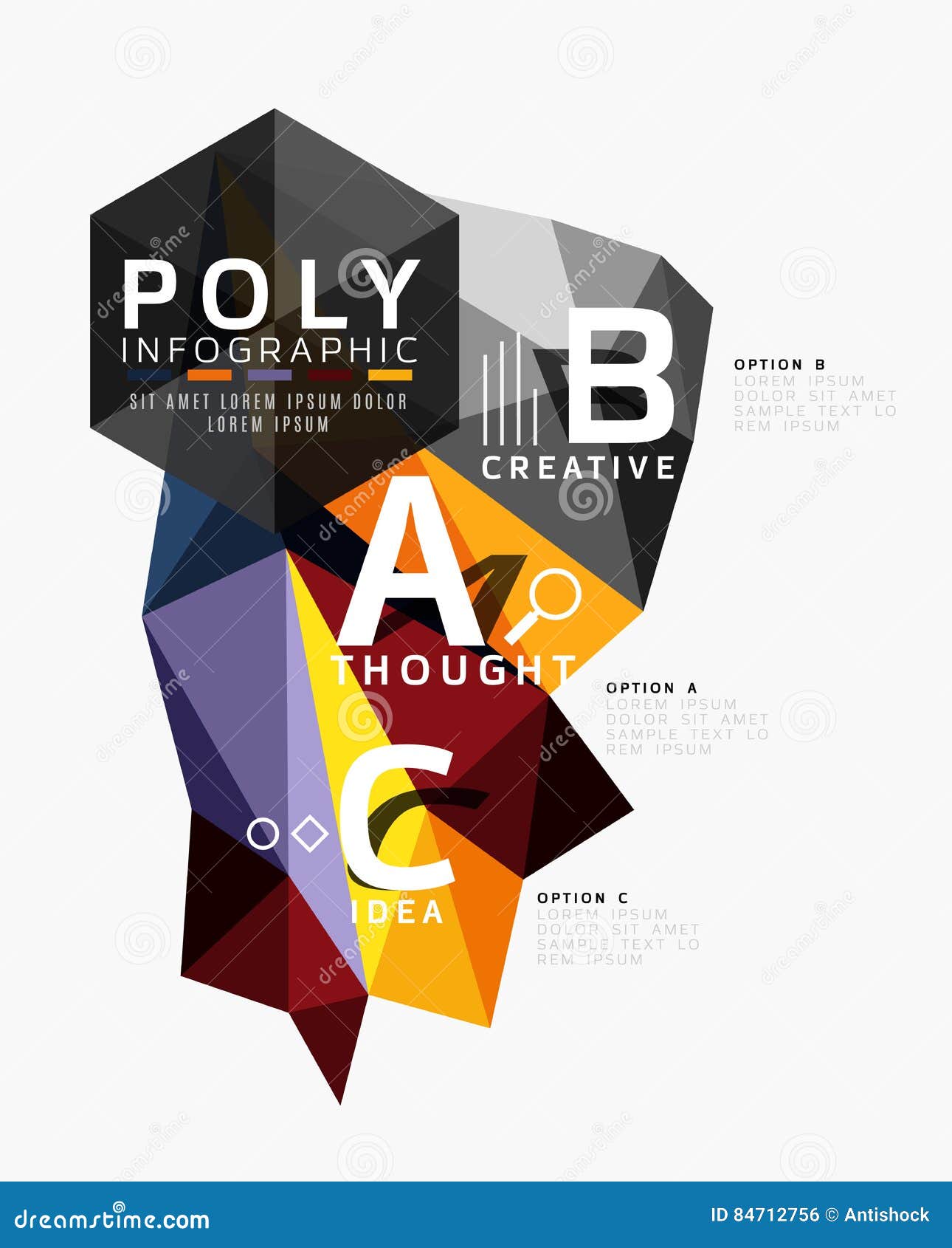 Abstract Polygonal Infographics Stock Vector - Illustration of shadow ...