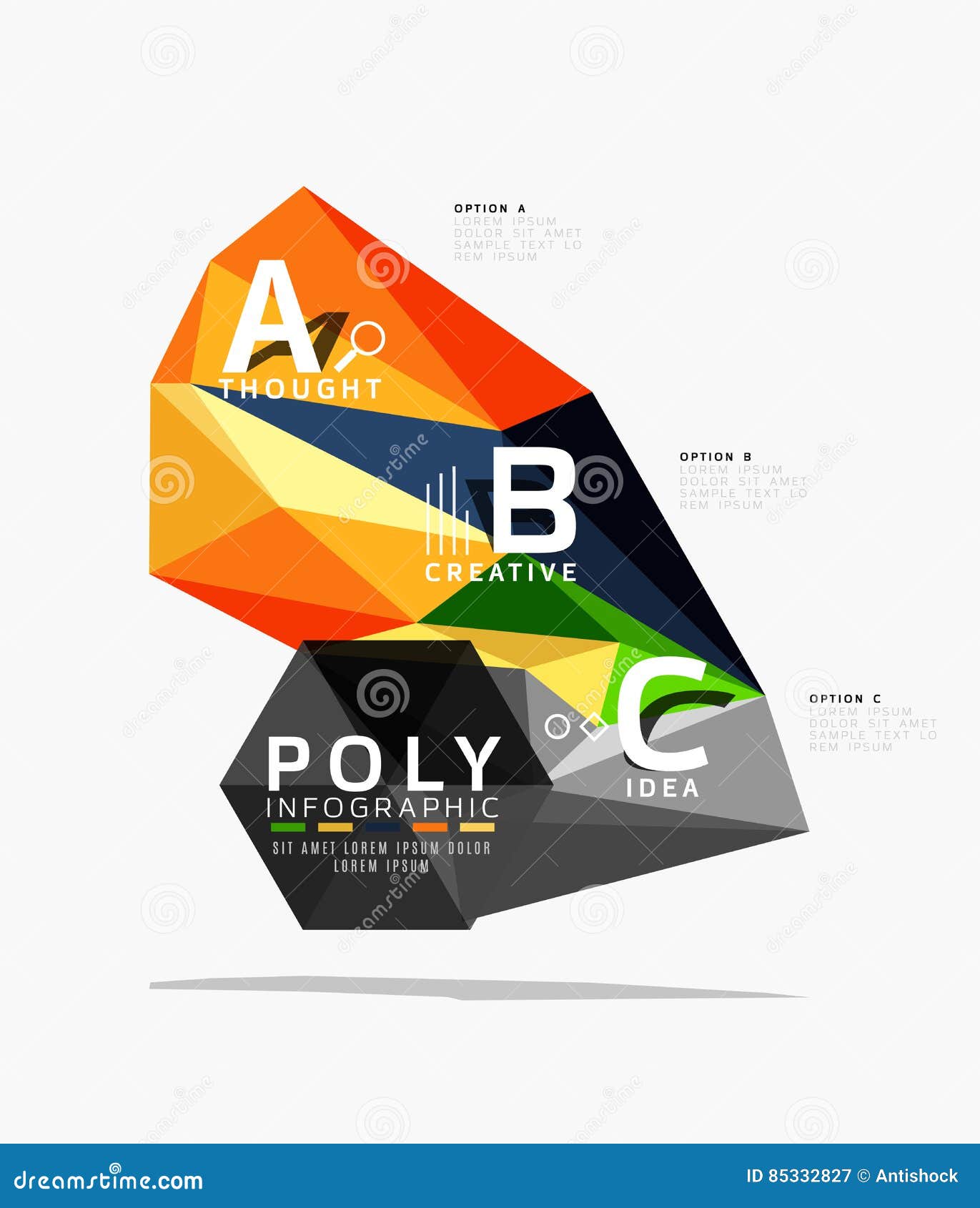 Abstract Polygonal Infographics Stock Vector - Illustration of room ...