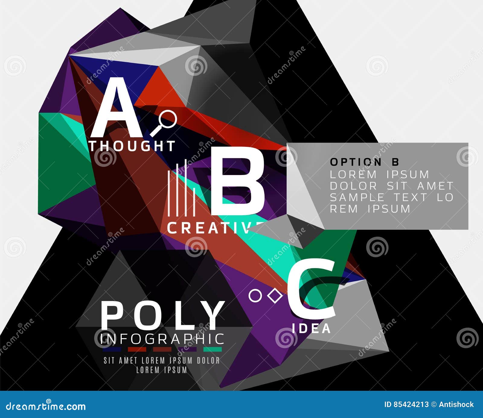 Abstract Polygonal Infographics Stock Vector - Illustration of square ...