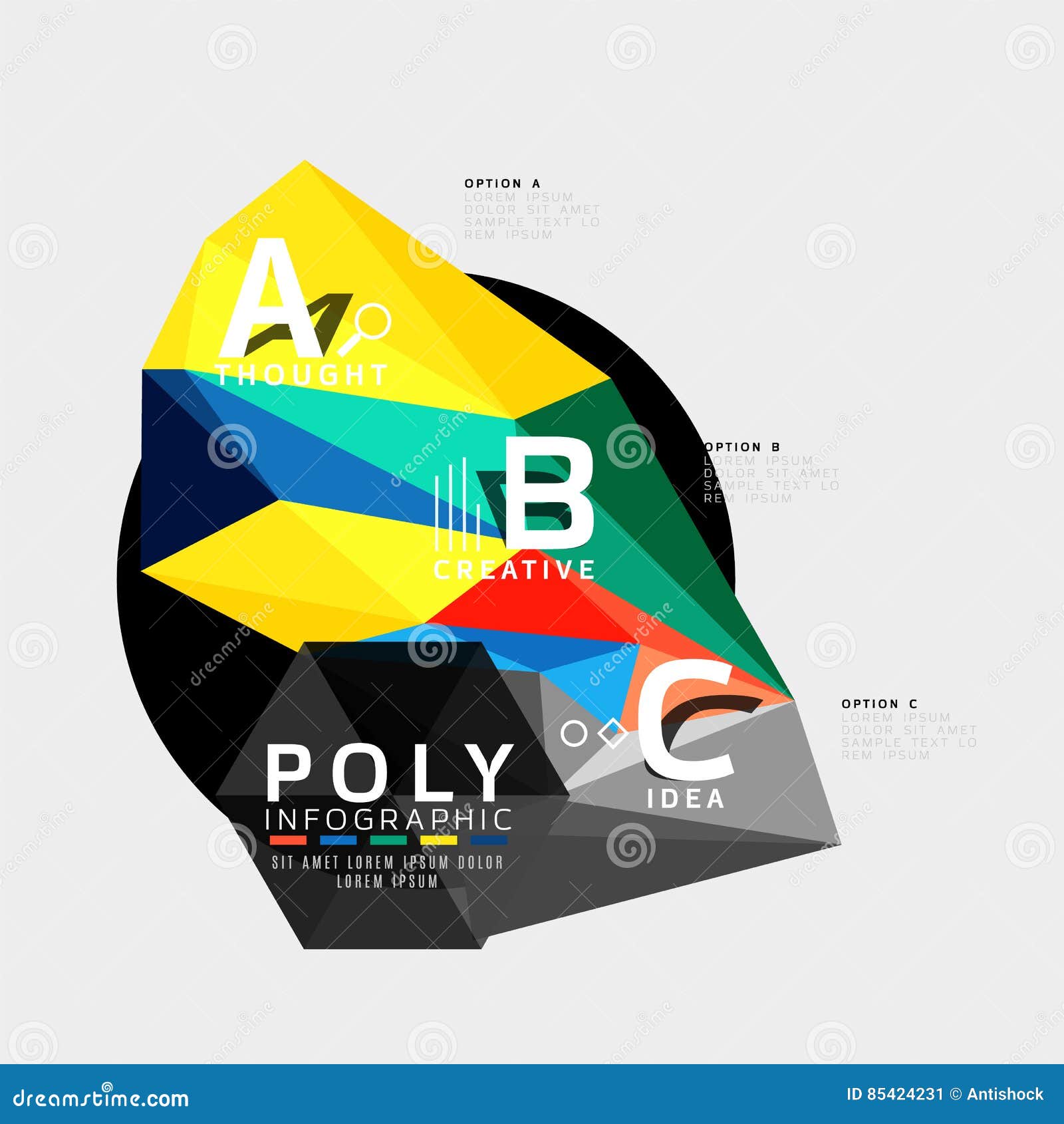 Abstract Polygonal Infographics Stock Vector - Illustration of shadow ...