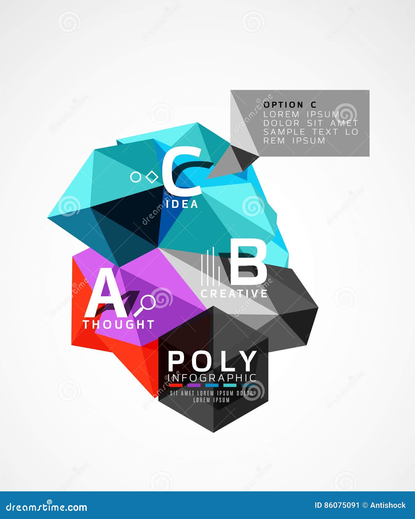 Abstract Polygonal Infographics Stock Vector - Illustration of modern ...
