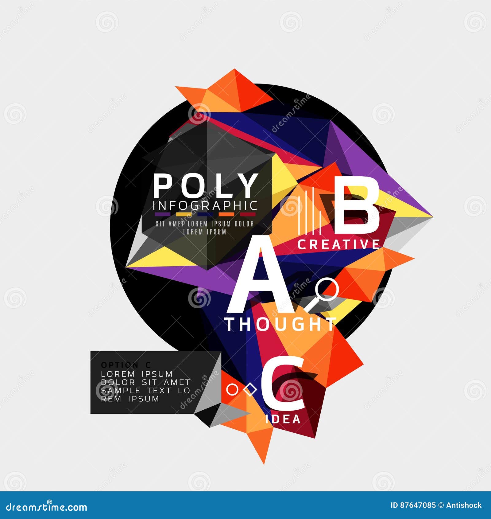 Abstract Polygonal Infographics Stock Vector - Illustration of ...