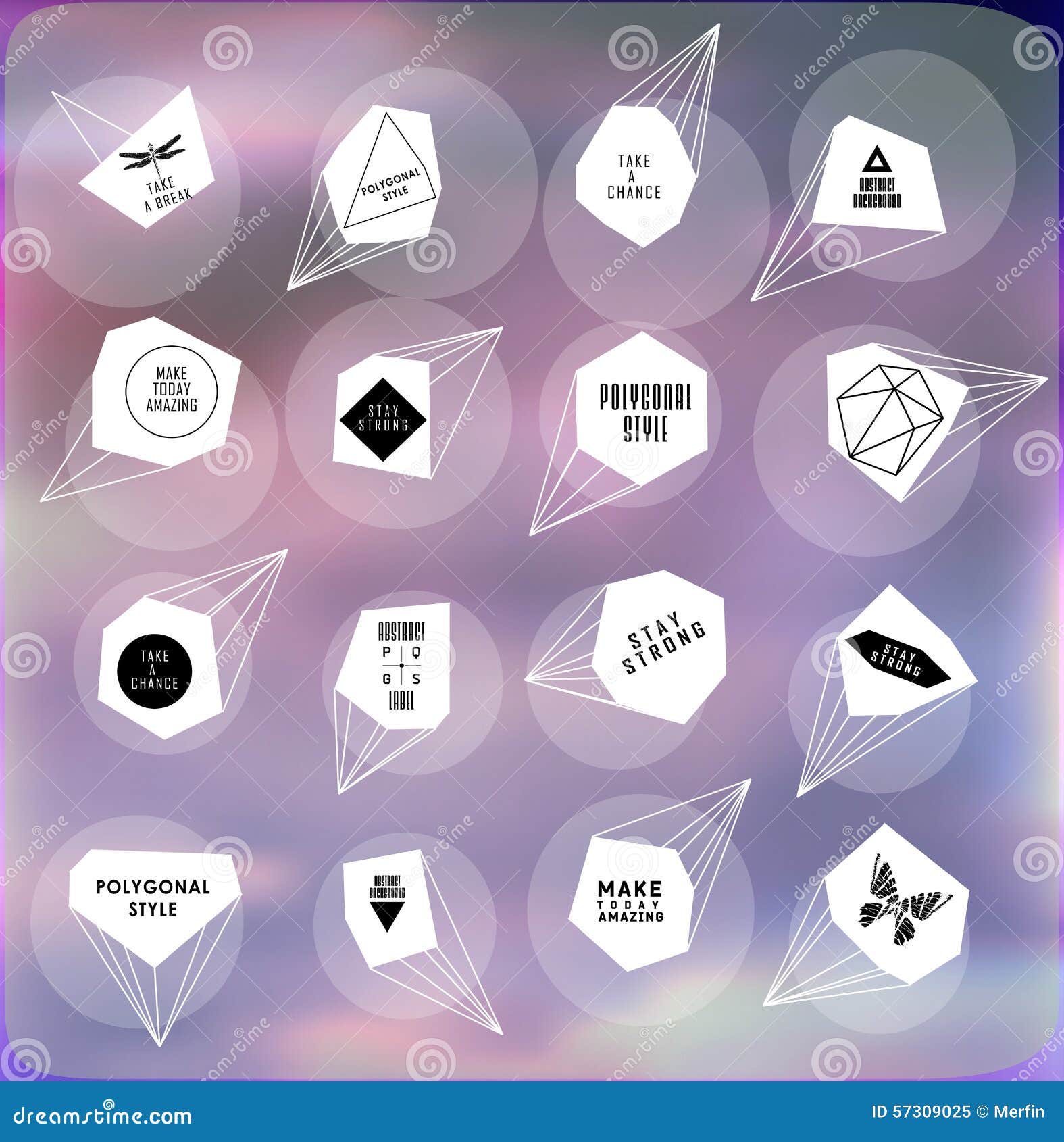 Abstract Polygonal Label Design. Elements of Stock Vector ...