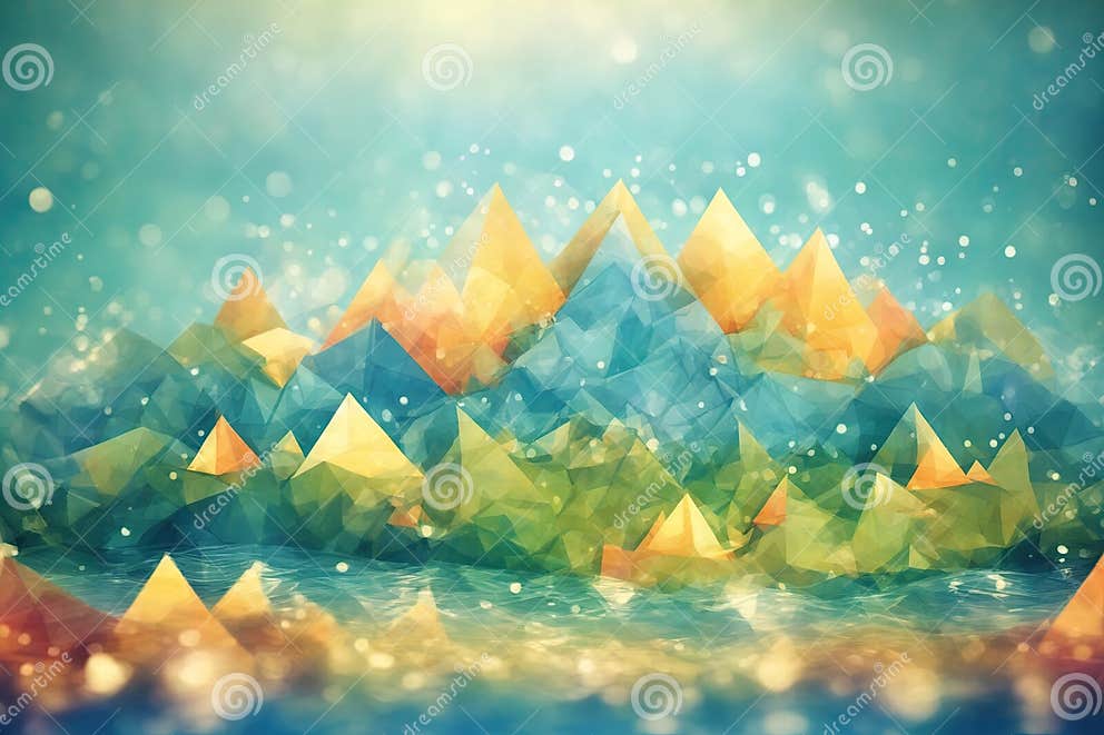 Abstract Polygonal Landscape of Triangles Background. Ai Generative ...