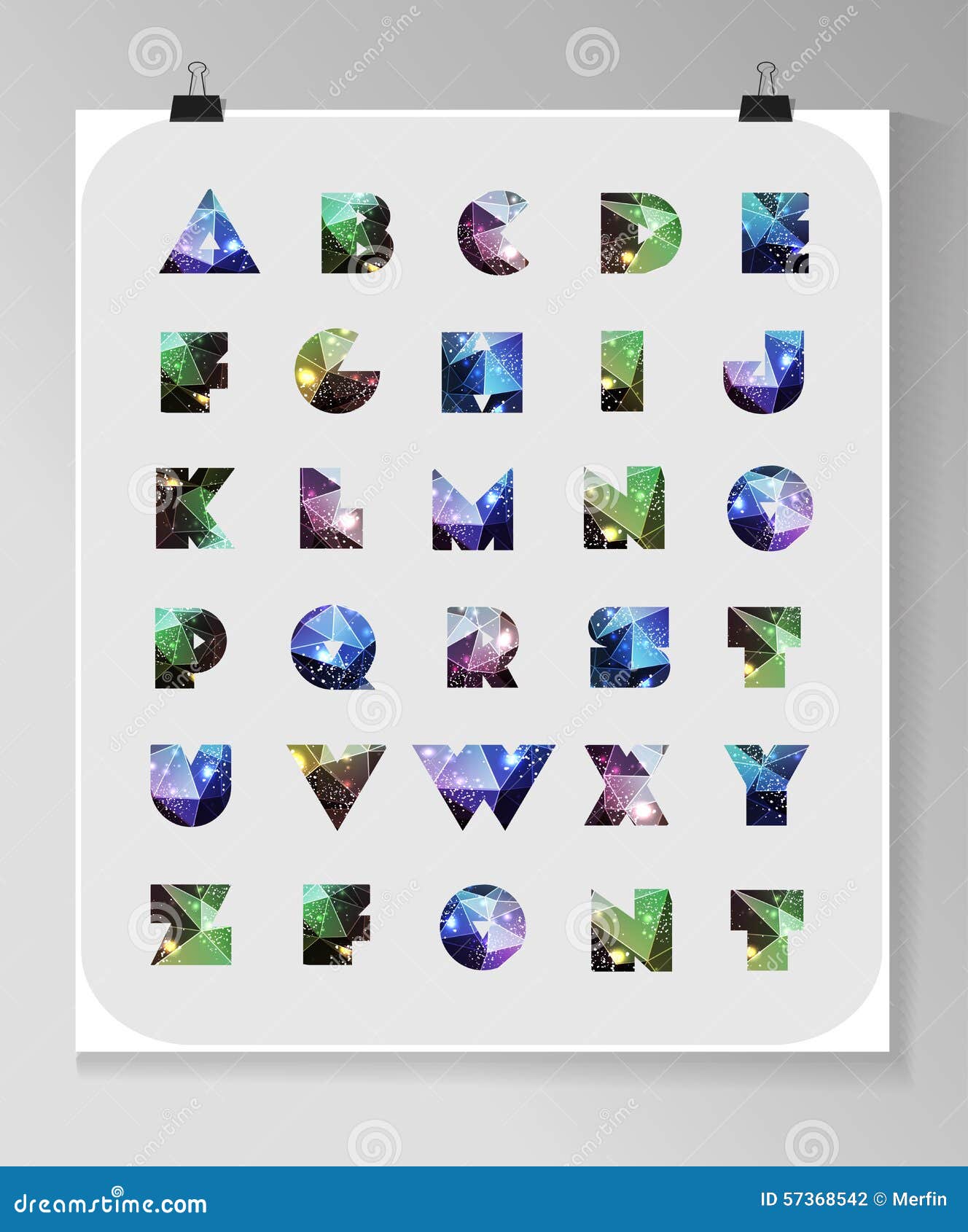 Abstract Polygonal Letter in Cosmic Style Stock Illustration ...