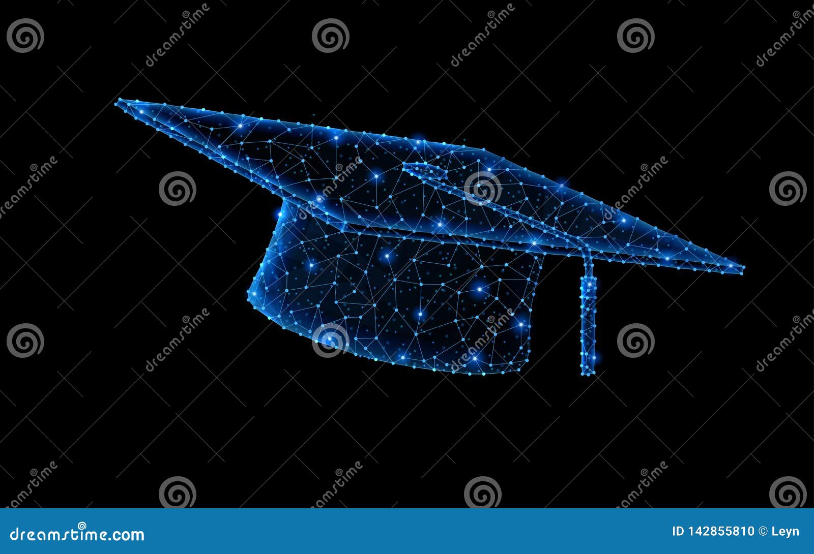 Abstract Polygonal Light Design of Graduation Cap Stock Illustration ...