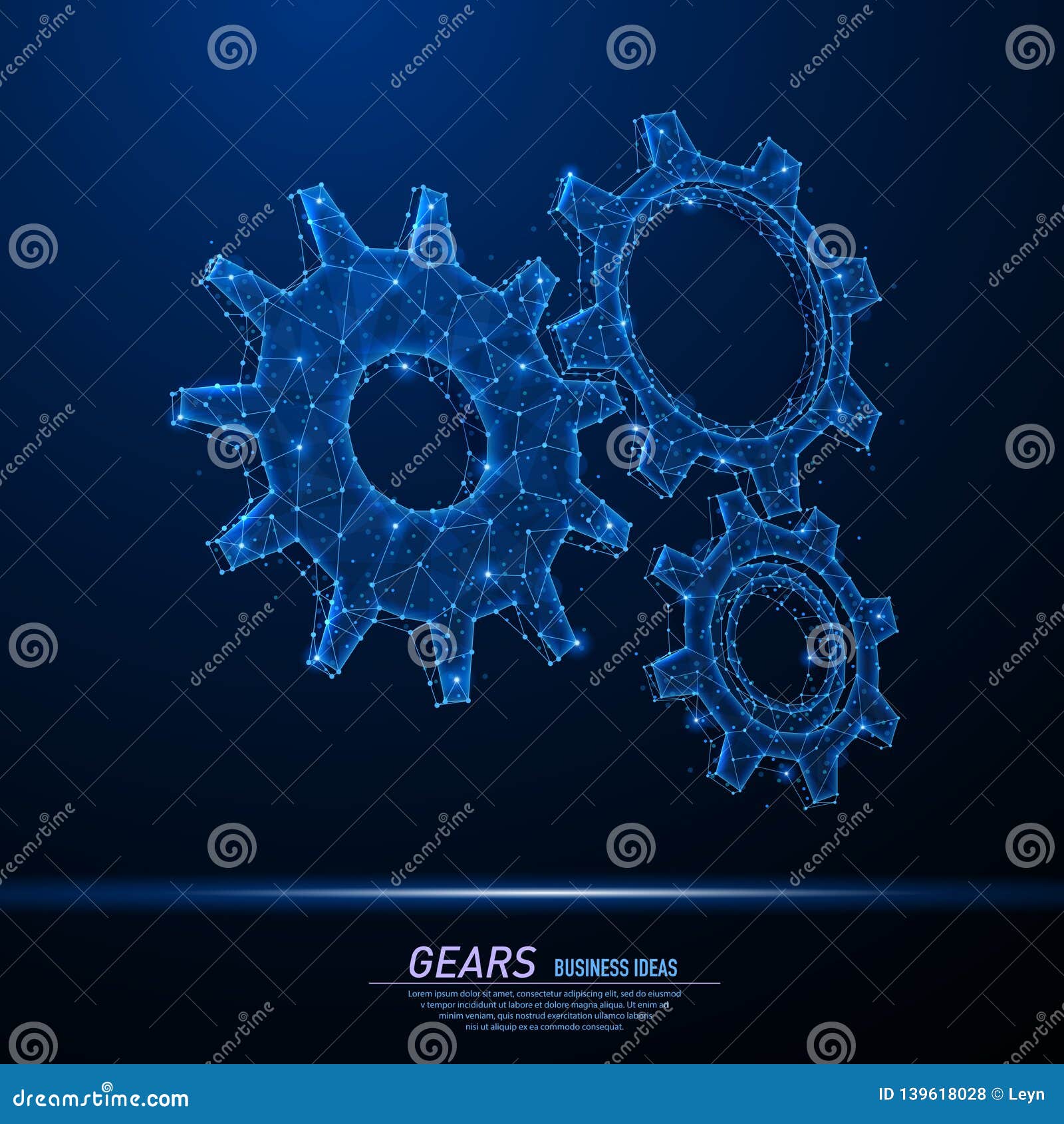 Abstract Polygonal Light of Gears Stock Illustration - Illustration of ...