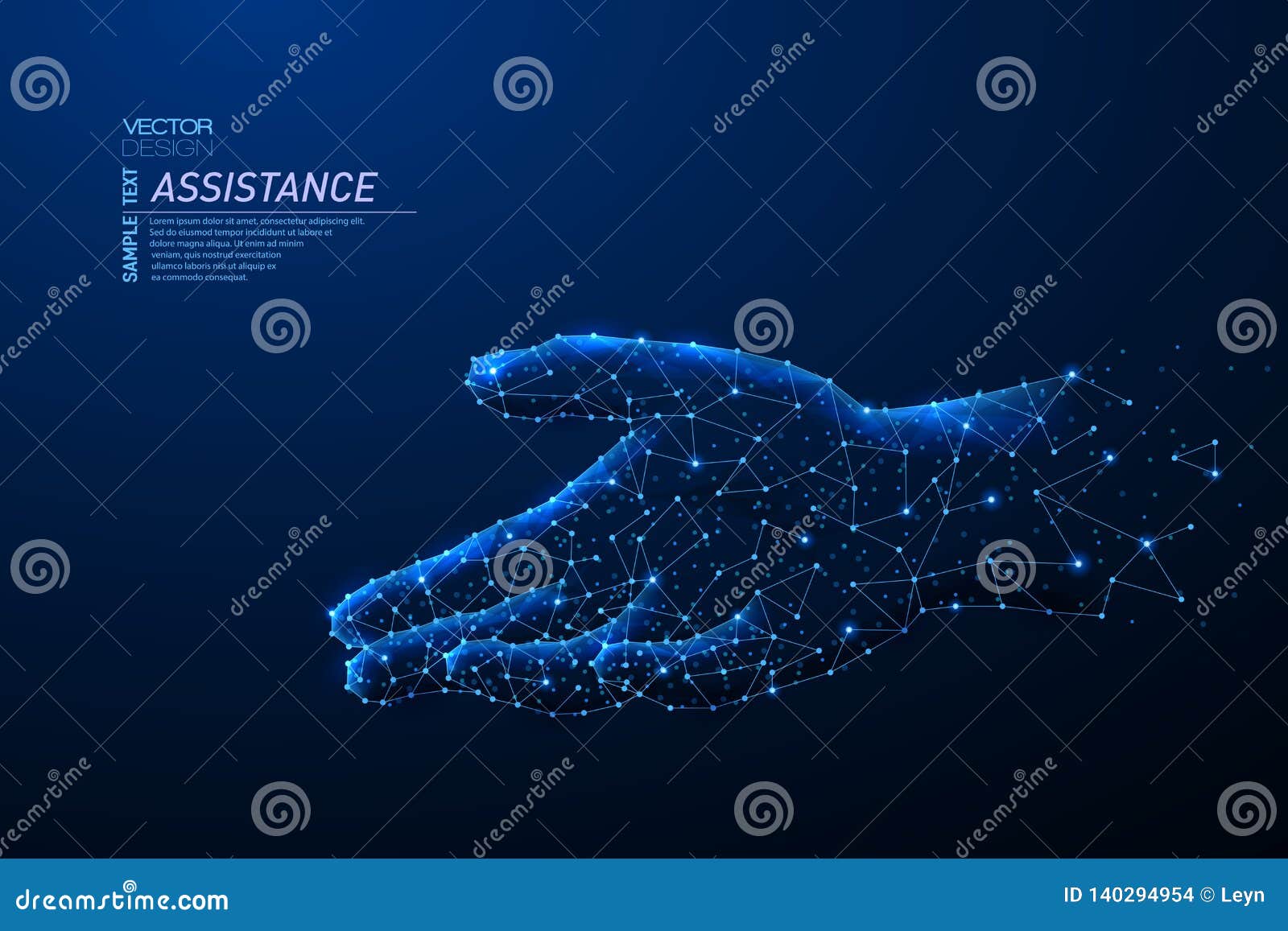 Abstract Polygonal Light of Help Hand Stock Illustration - Illustration ...