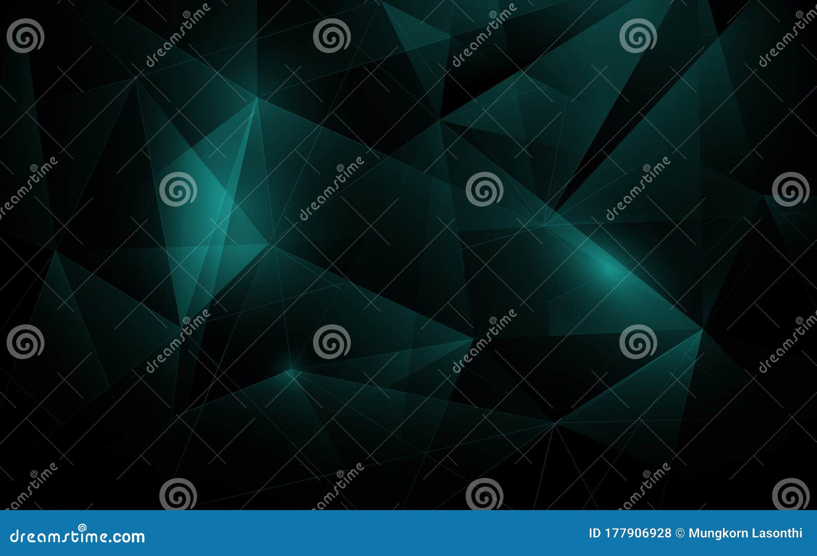 Abstract Polygonal, Low Poly in Dark Green Background. Matrix Stock ...