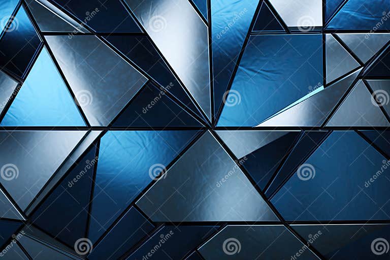 Abstract Polygonal Metal Surface. Geometric Poly Blue and Gray ...