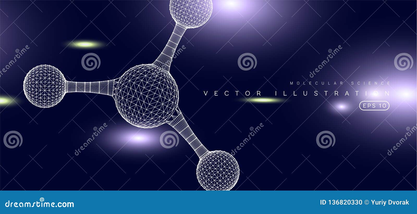 Abstract Polygonal Molecule Structure Design Template. Low Poly ...