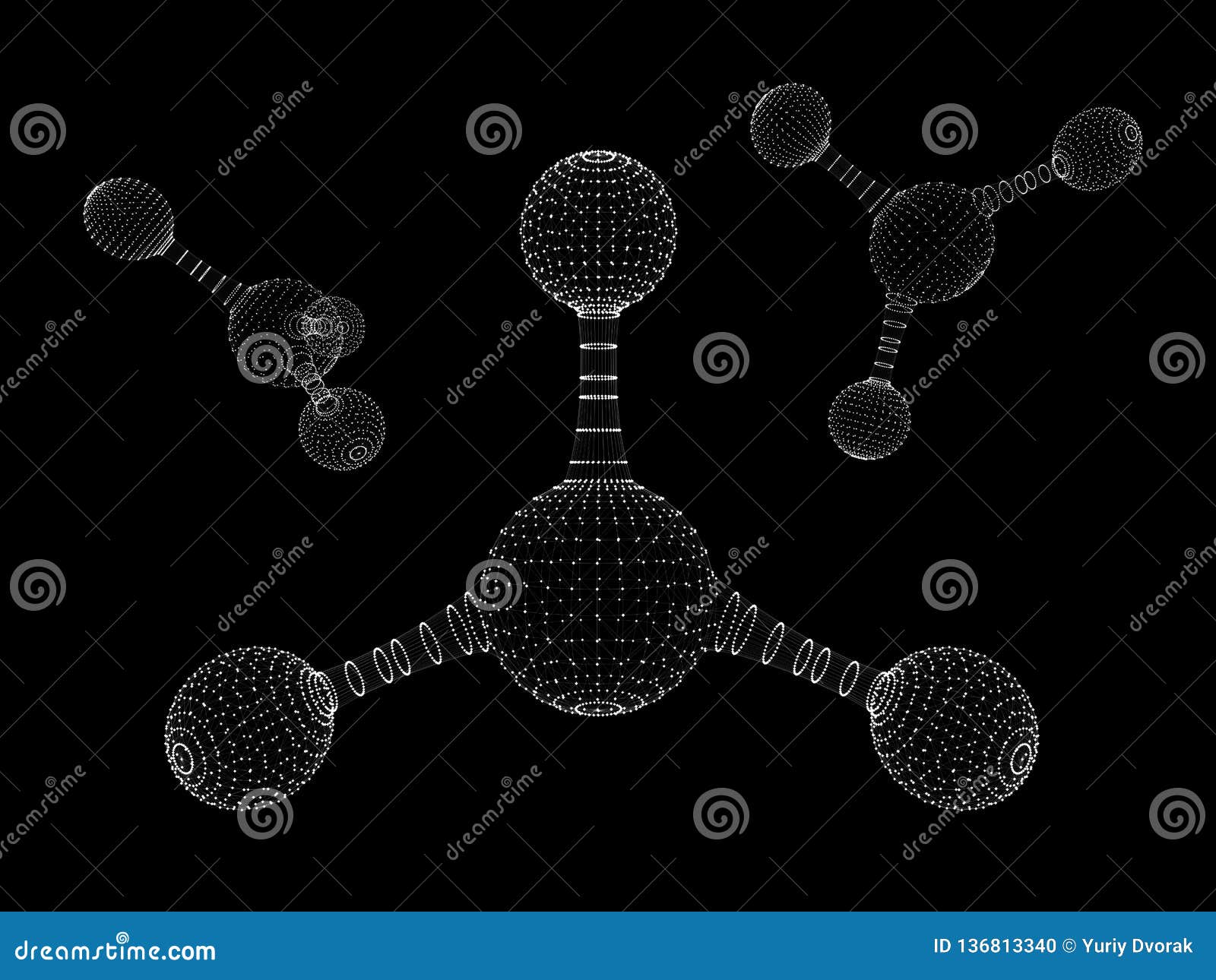 Abstract Polygonal Molecule Structure Icon. Low Poly Biological ...
