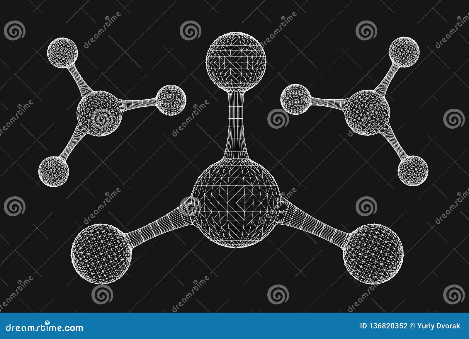 Abstract Polygonal Molecule Structure Icon. Low Poly Biological ...