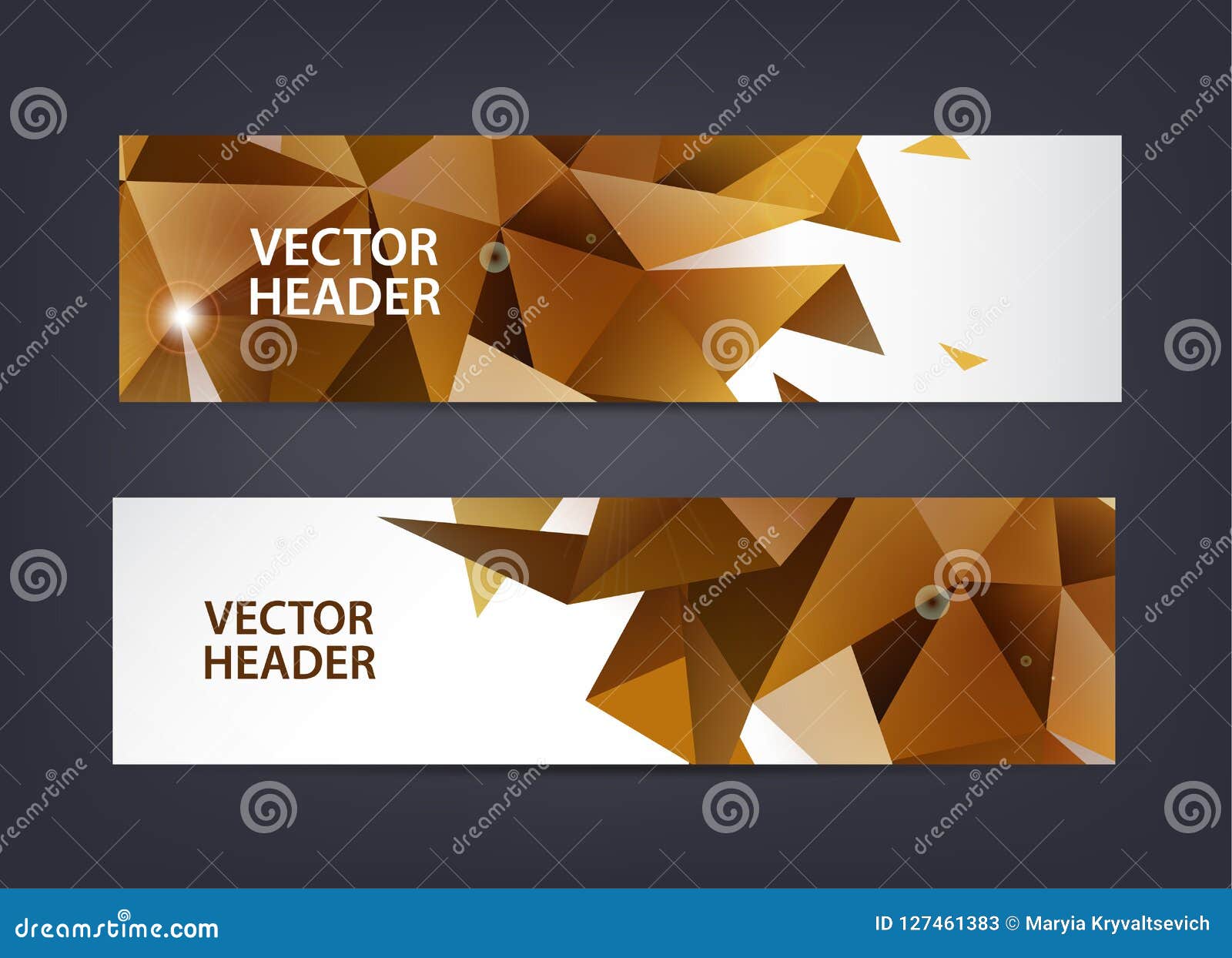 Abstract Polygonal, Mosaic, Geometric, Triangular 3d Pattern Banners ...