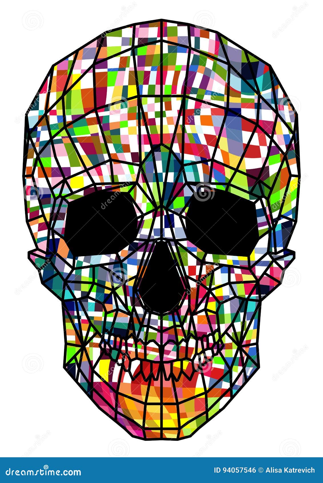 Abstract Polygonal Multicolor Skull on a Background. Stock Vector ...