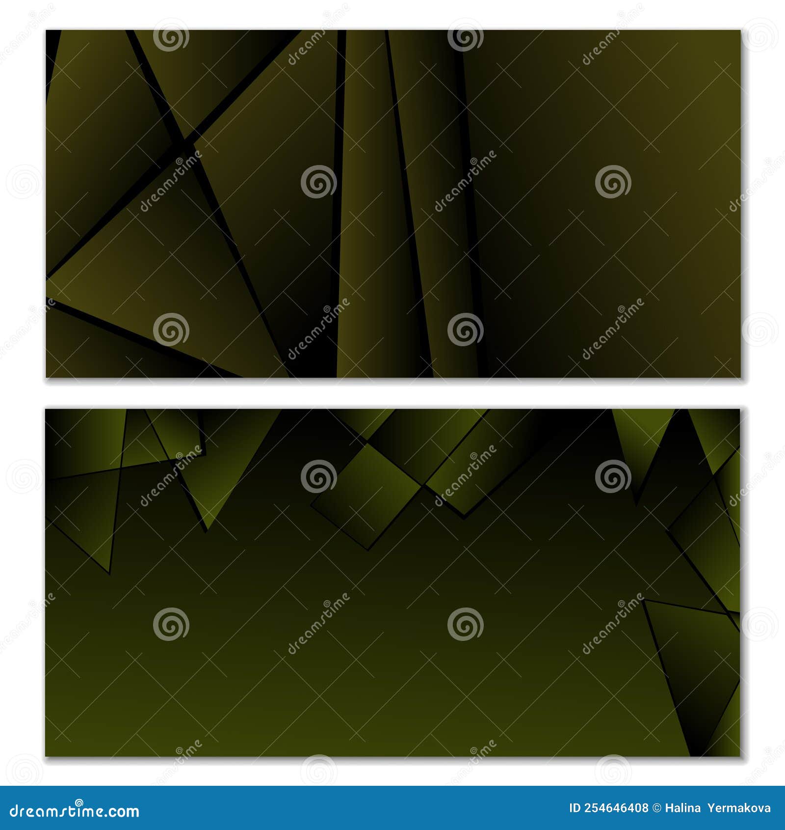Abstract Polygonal Pattern. Set of Two Dark Gradient Polygonal ...
