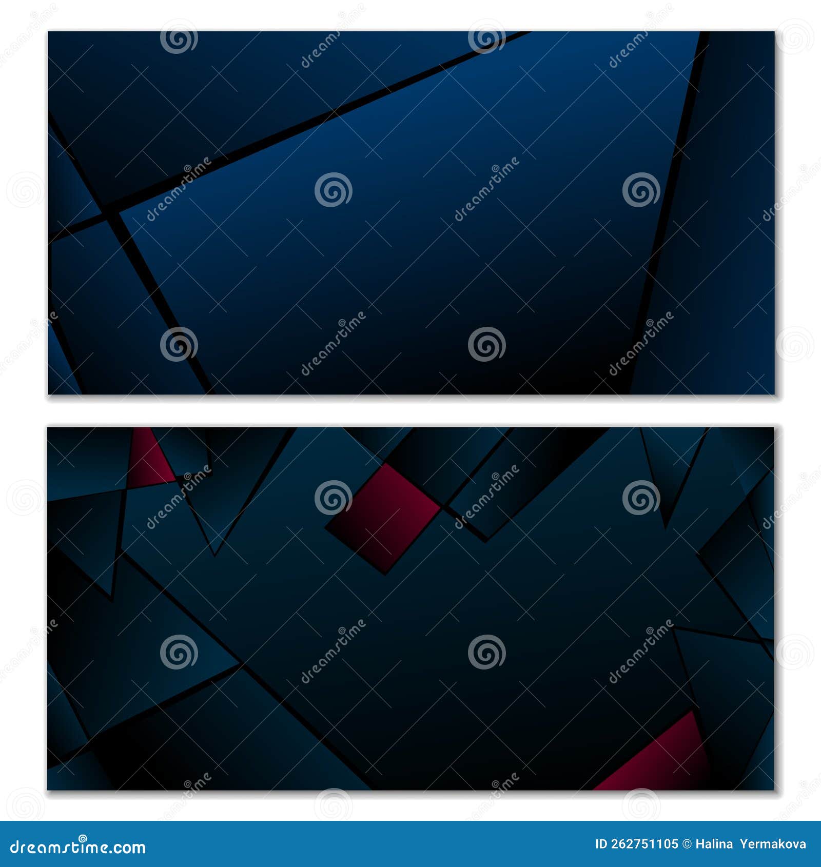 Abstract Polygonal Pattern. Set of Two Dark Gradient Polygonal ...