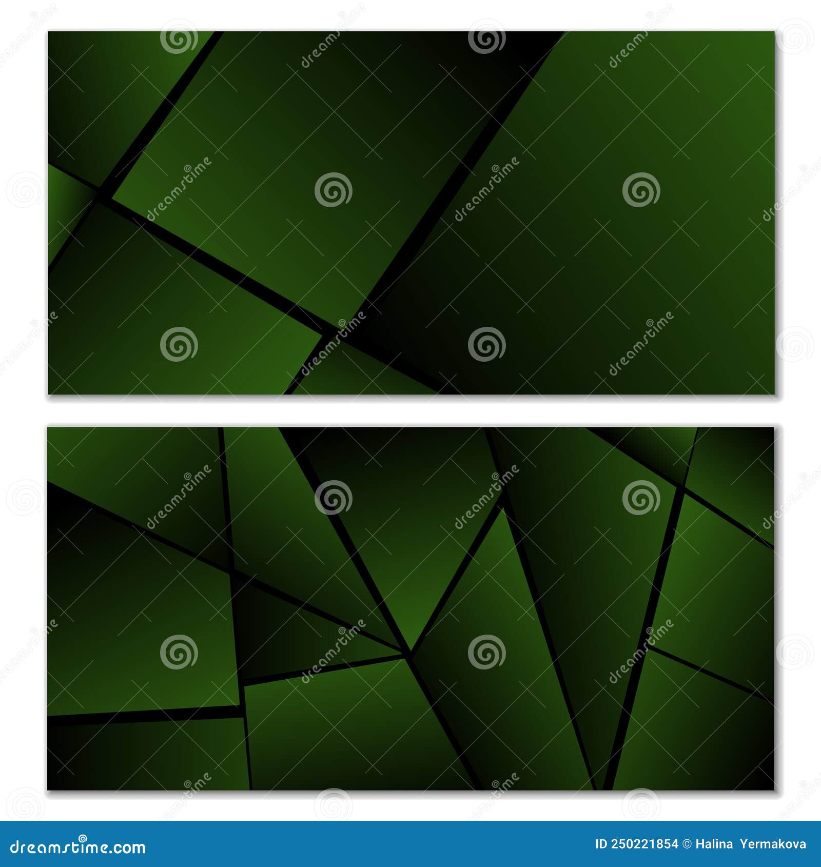 Abstract Polygonal Pattern. Set of Two Dark Gradient Polygonal ...
