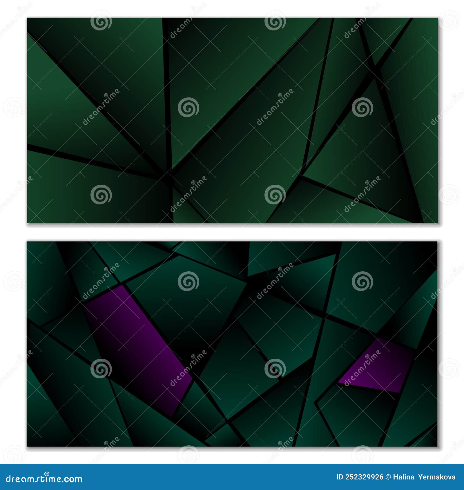 Abstract Polygonal Pattern. Set of Two Dark Gradient Polygonal ...