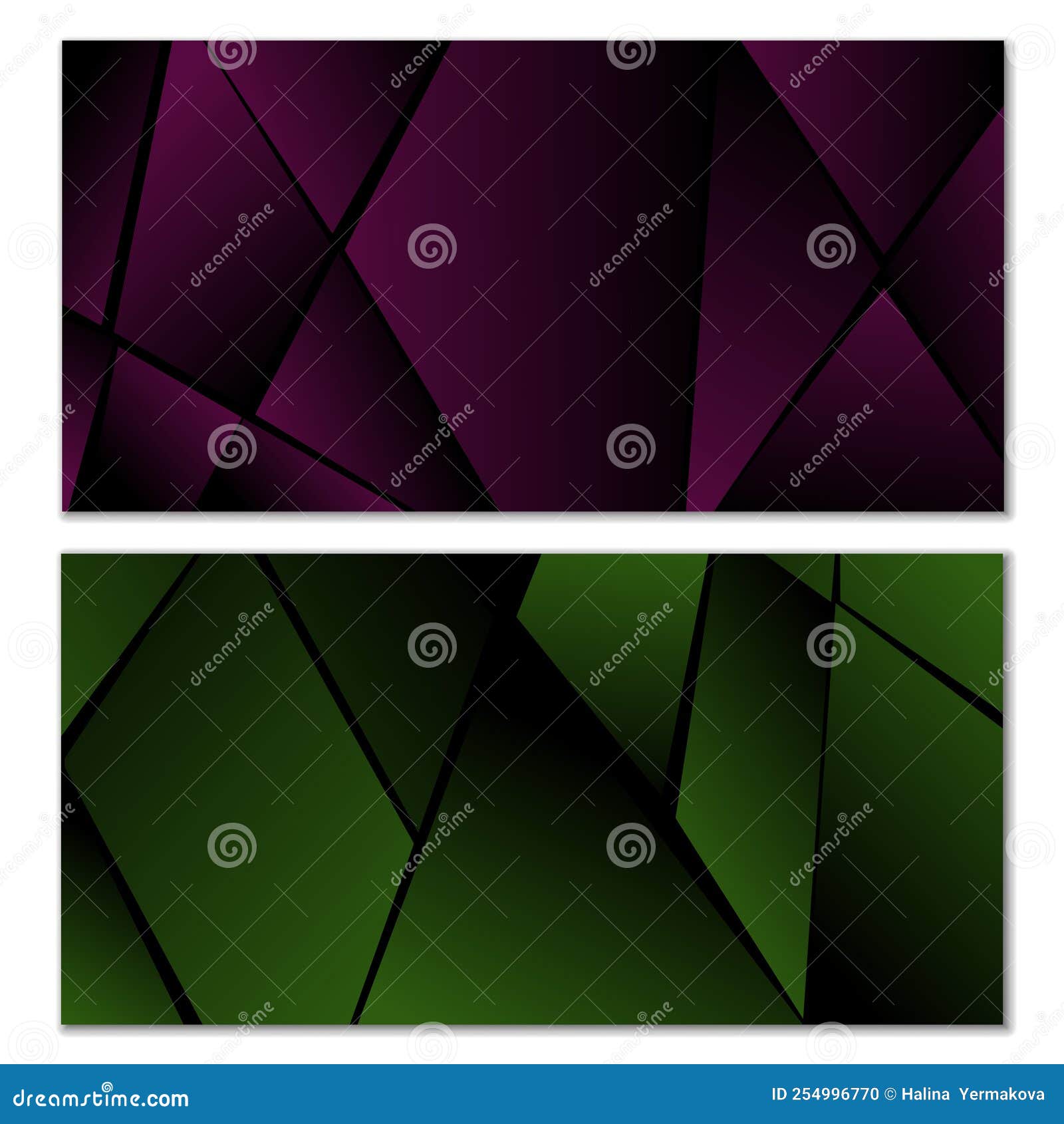 Abstract Polygonal Pattern. Set of Two Dark Gradient Polygonal ...