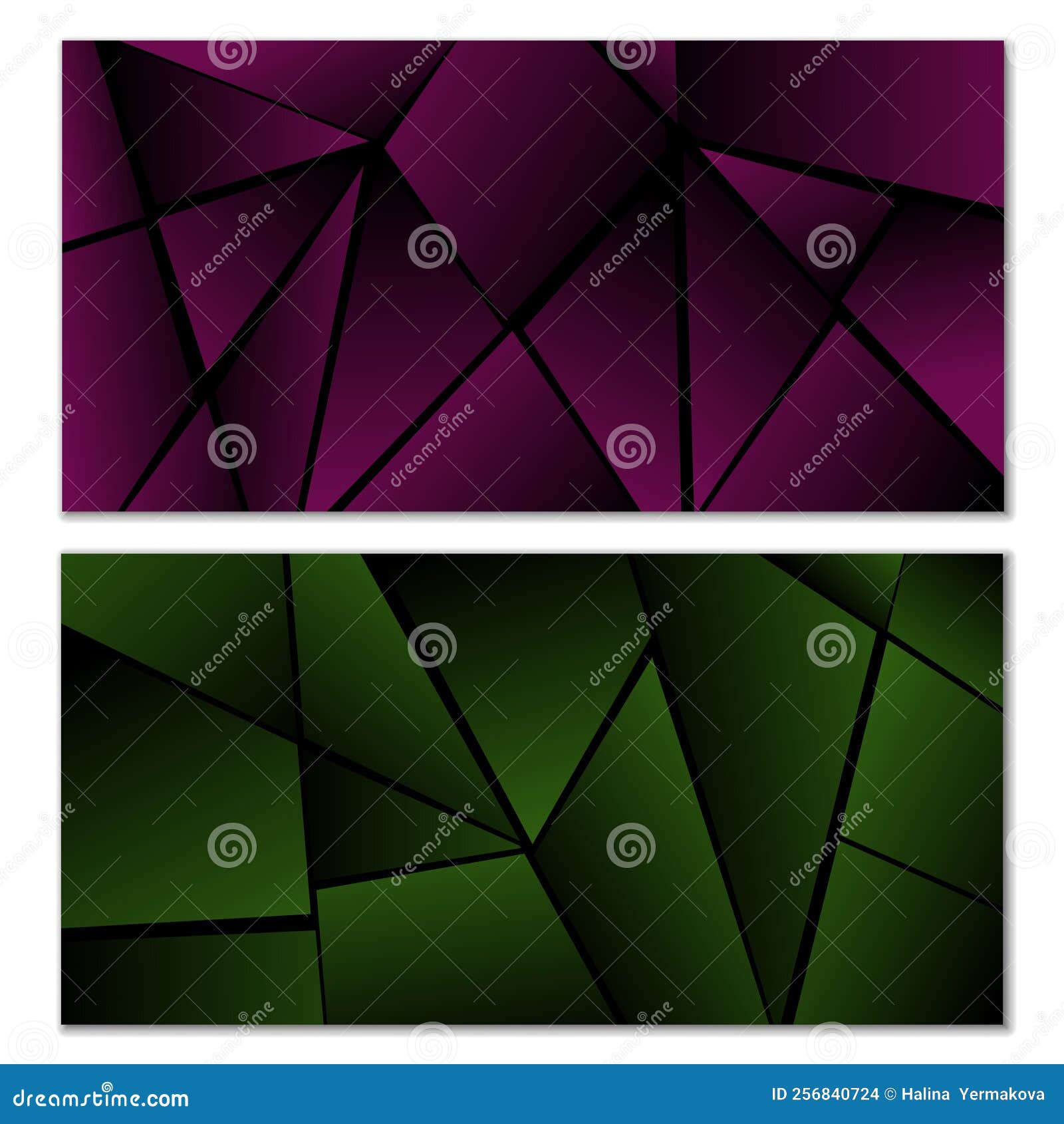 Abstract Polygonal Pattern. Set of Two Dark Gradient Polygonal ...