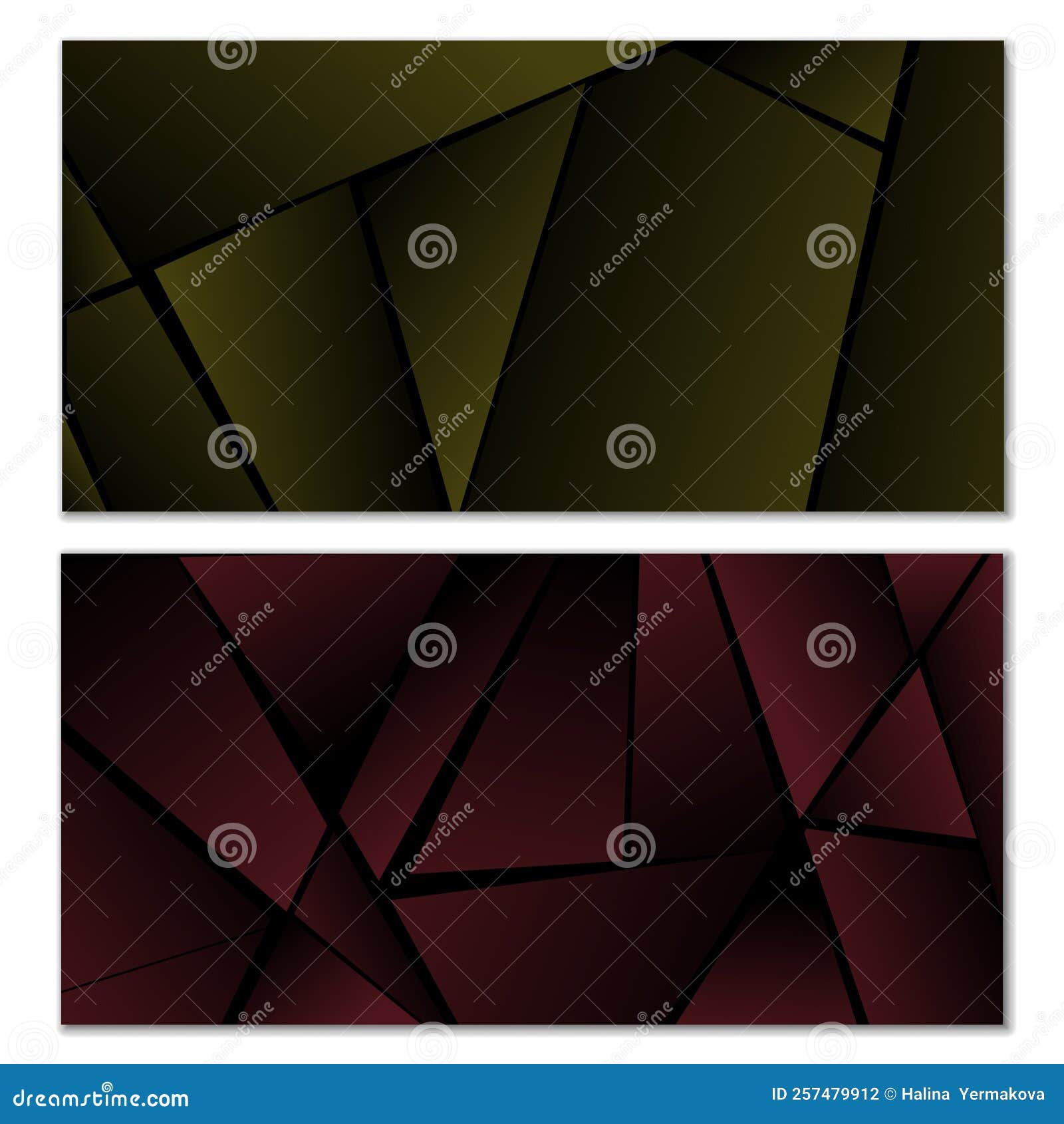 Abstract Polygonal Pattern. Set of Two Dark Gradient Polygonal ...